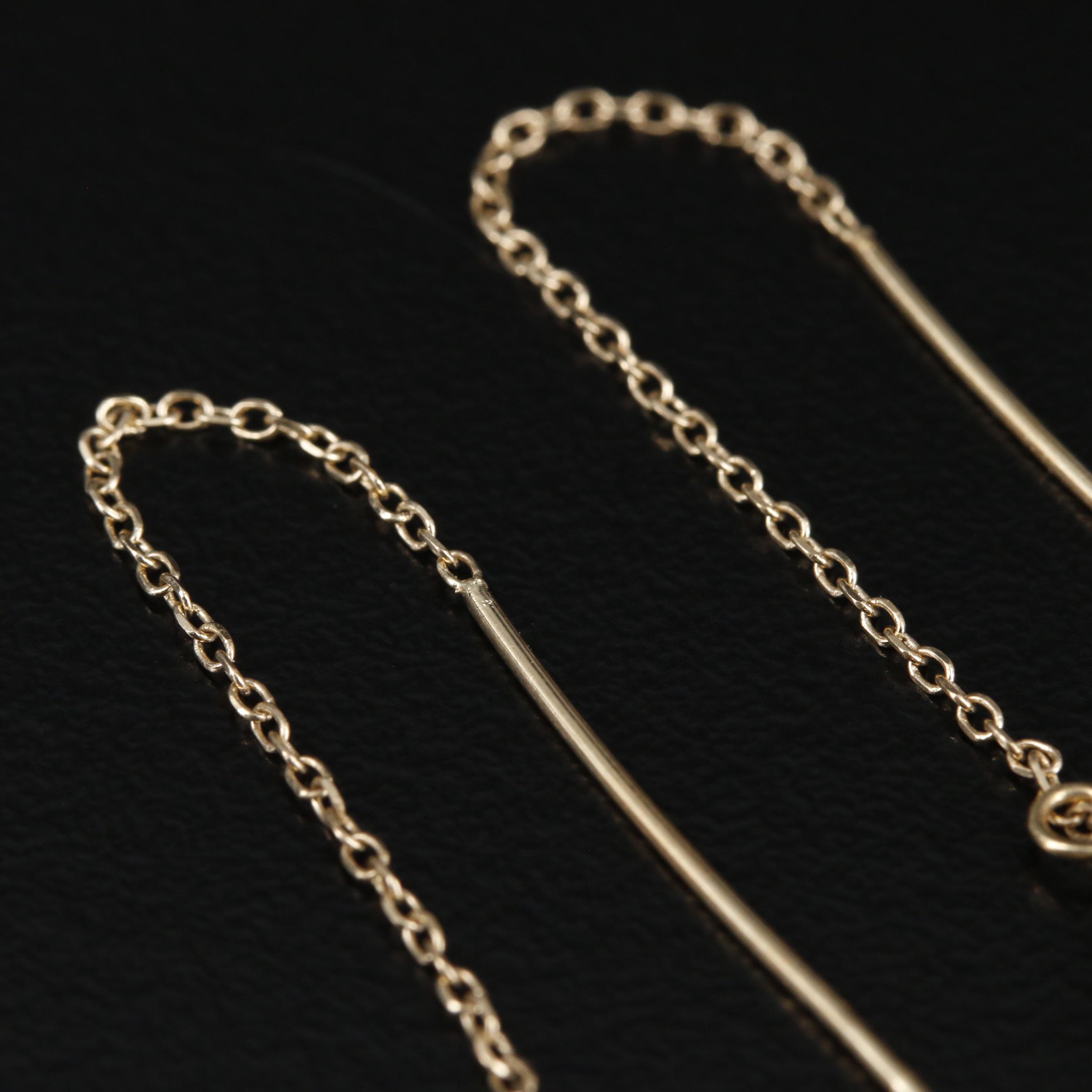 14K Gold Threader Earrings | EBTH