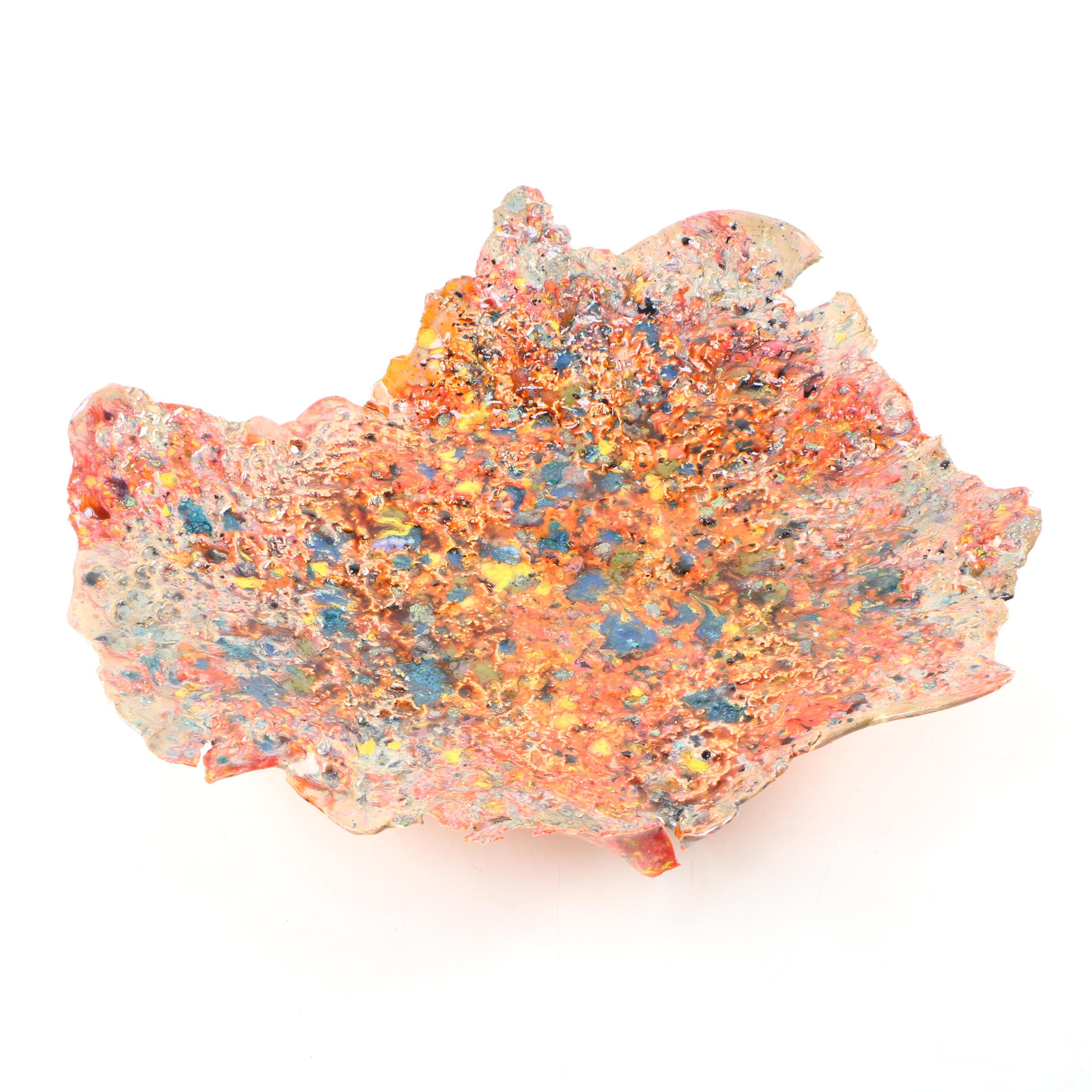 Bill Innis Orange Glazed Ceramic Sculptural Bowl | EBTH
