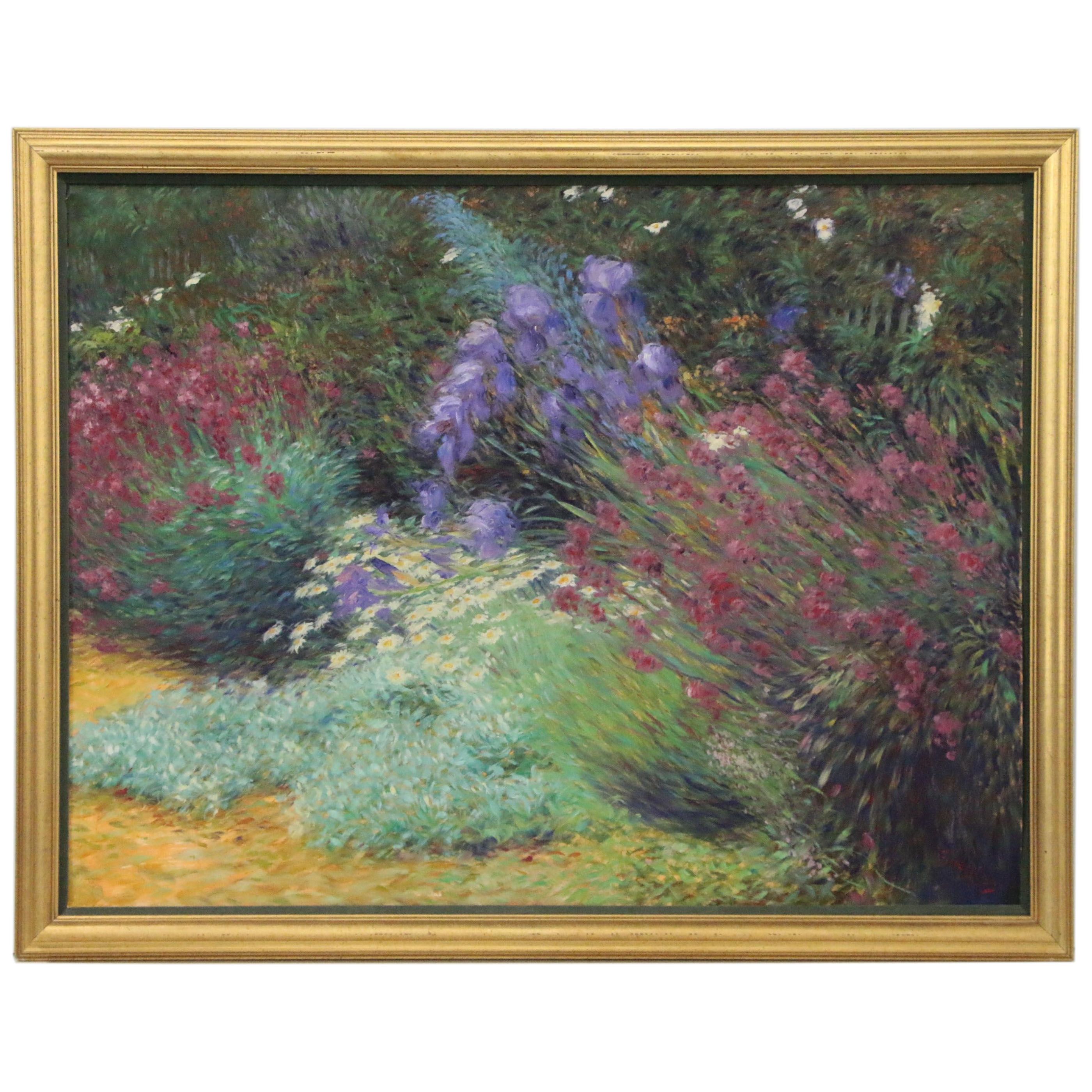 Large-Scale Oil Painting of Flower Garden | EBTH