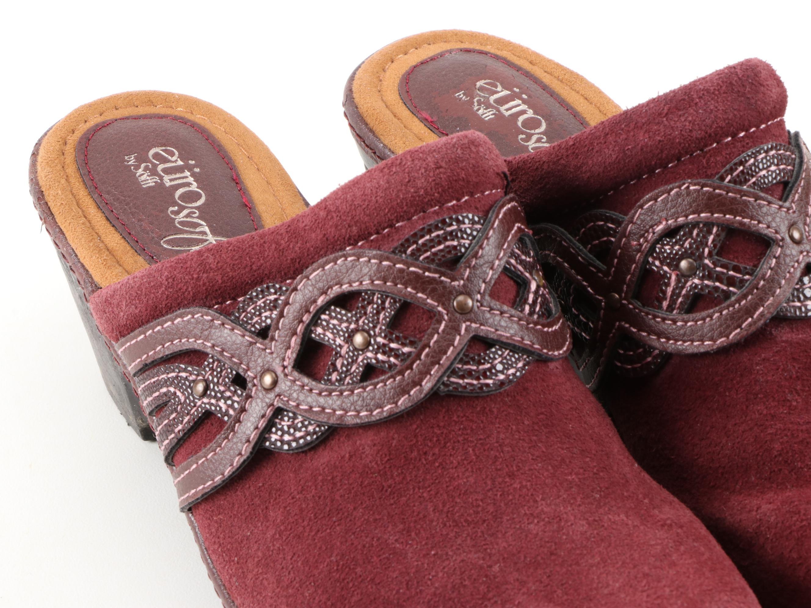 Eürosoft by Söfft and Softspots Suede and Leather Clogs | EBTH