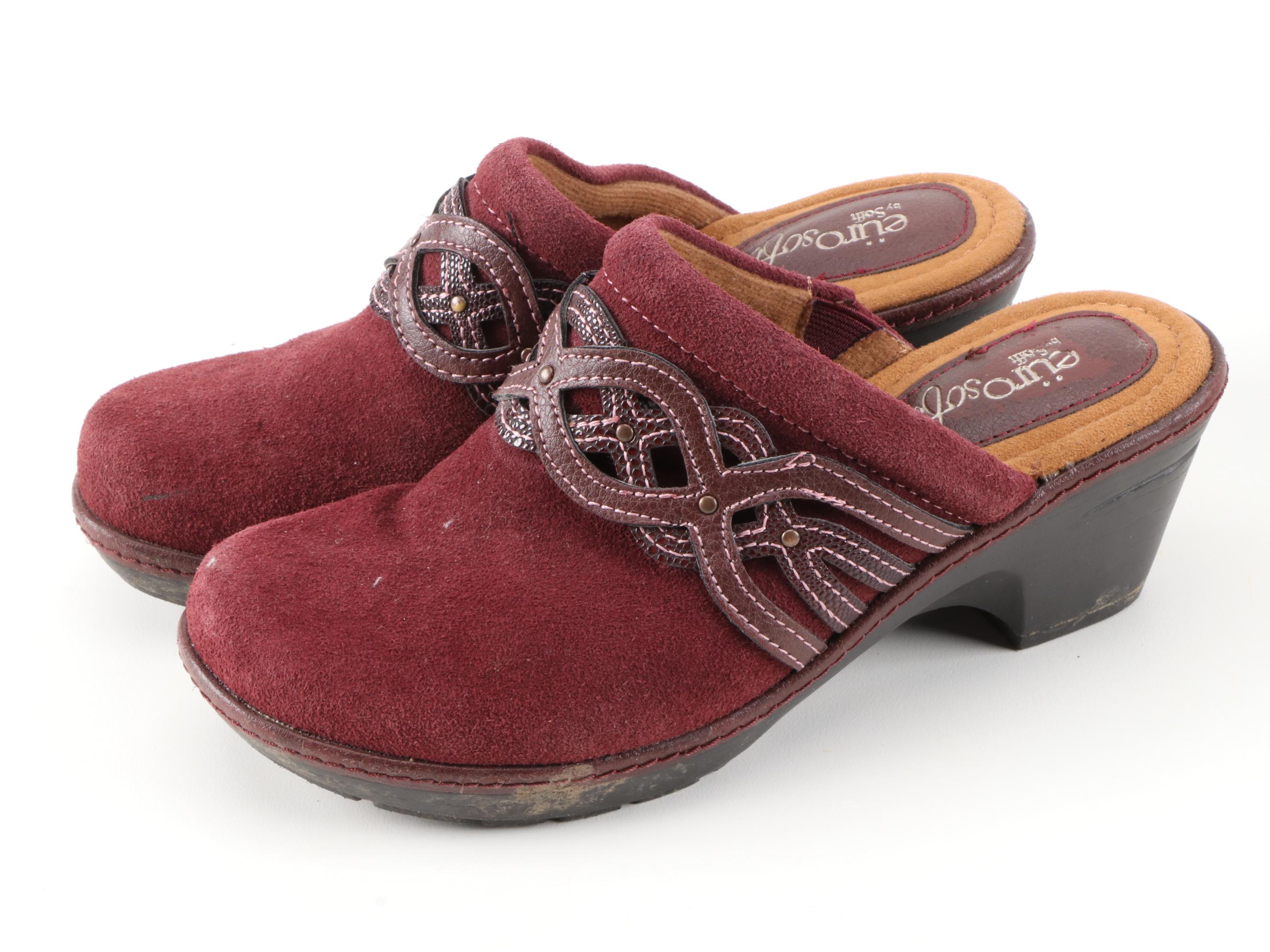 Eürosoft by Söfft and Softspots Suede and Leather Clogs | EBTH