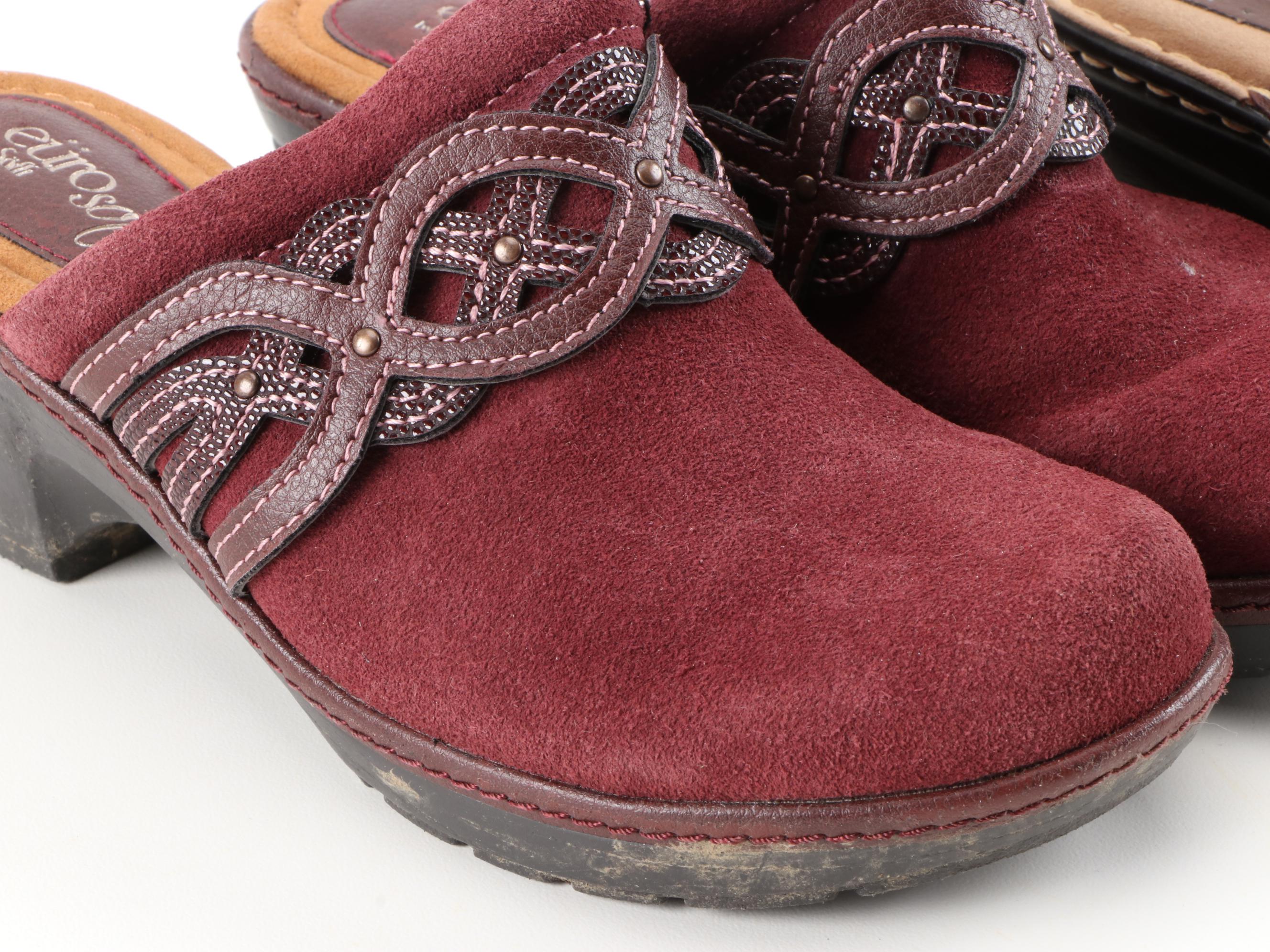 Eürosoft by Söfft and Softspots Suede and Leather Clogs | EBTH