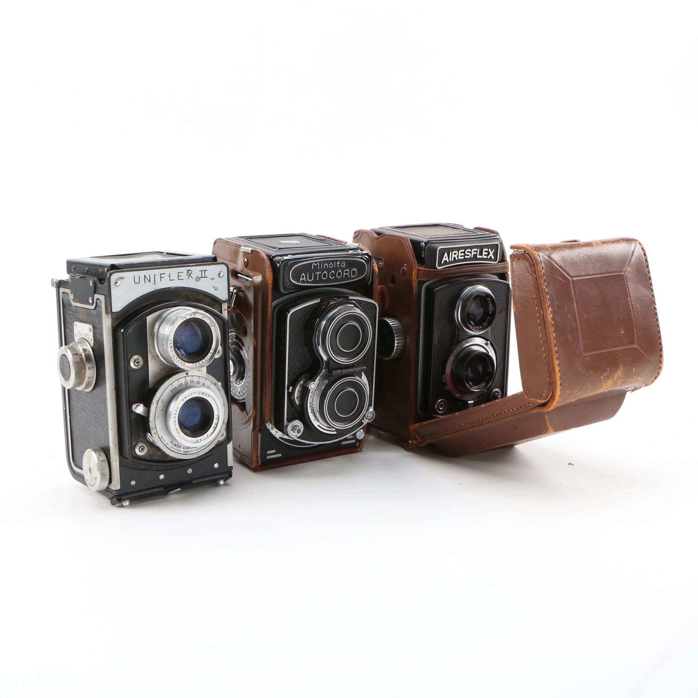 Minolta Autocord, Airesflex and Universal Uniflex II Flash Cameras ...