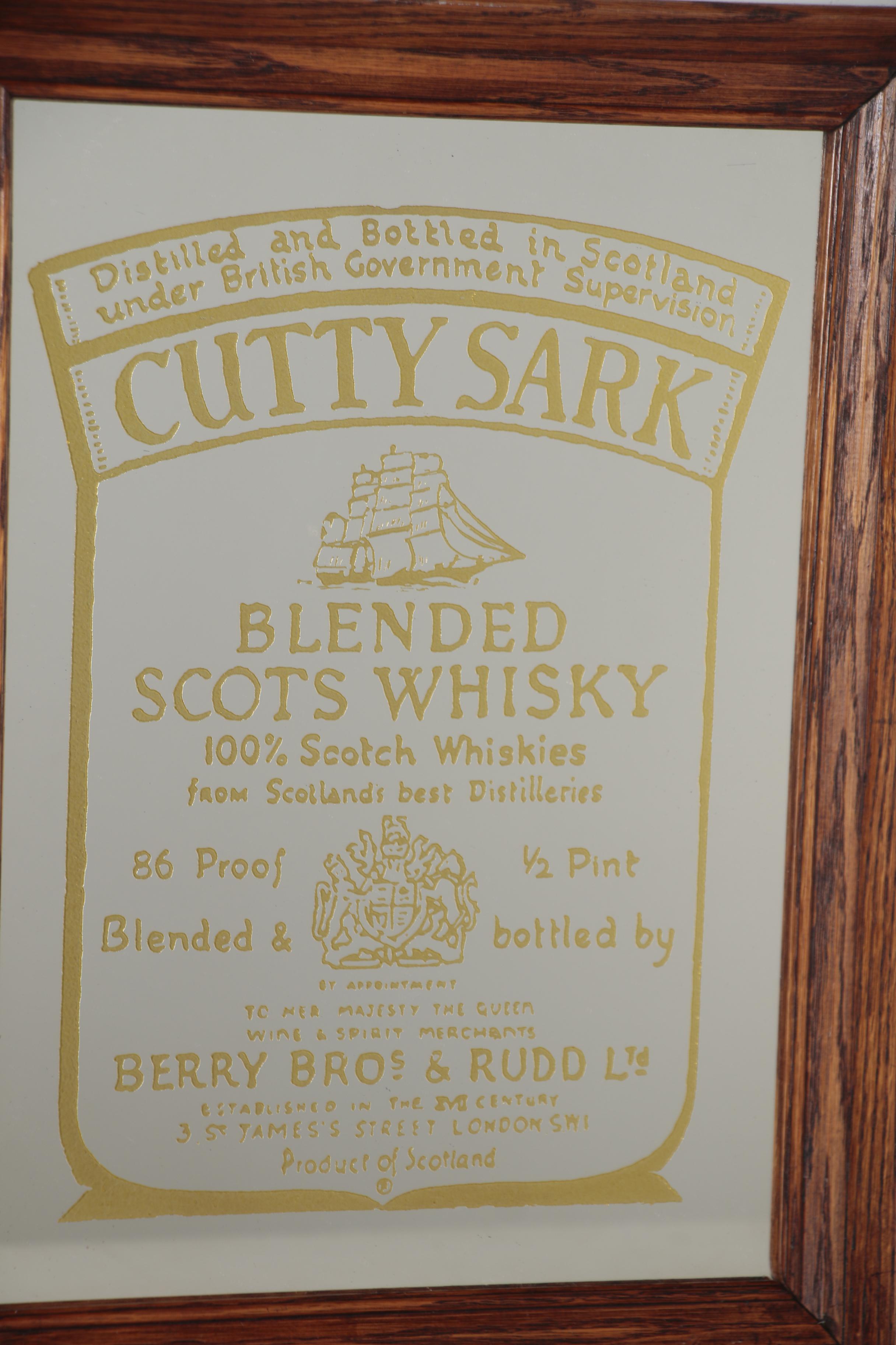 Cutty Shark and Black & White Scotch Whiskey Advertising Mirror Framed ...