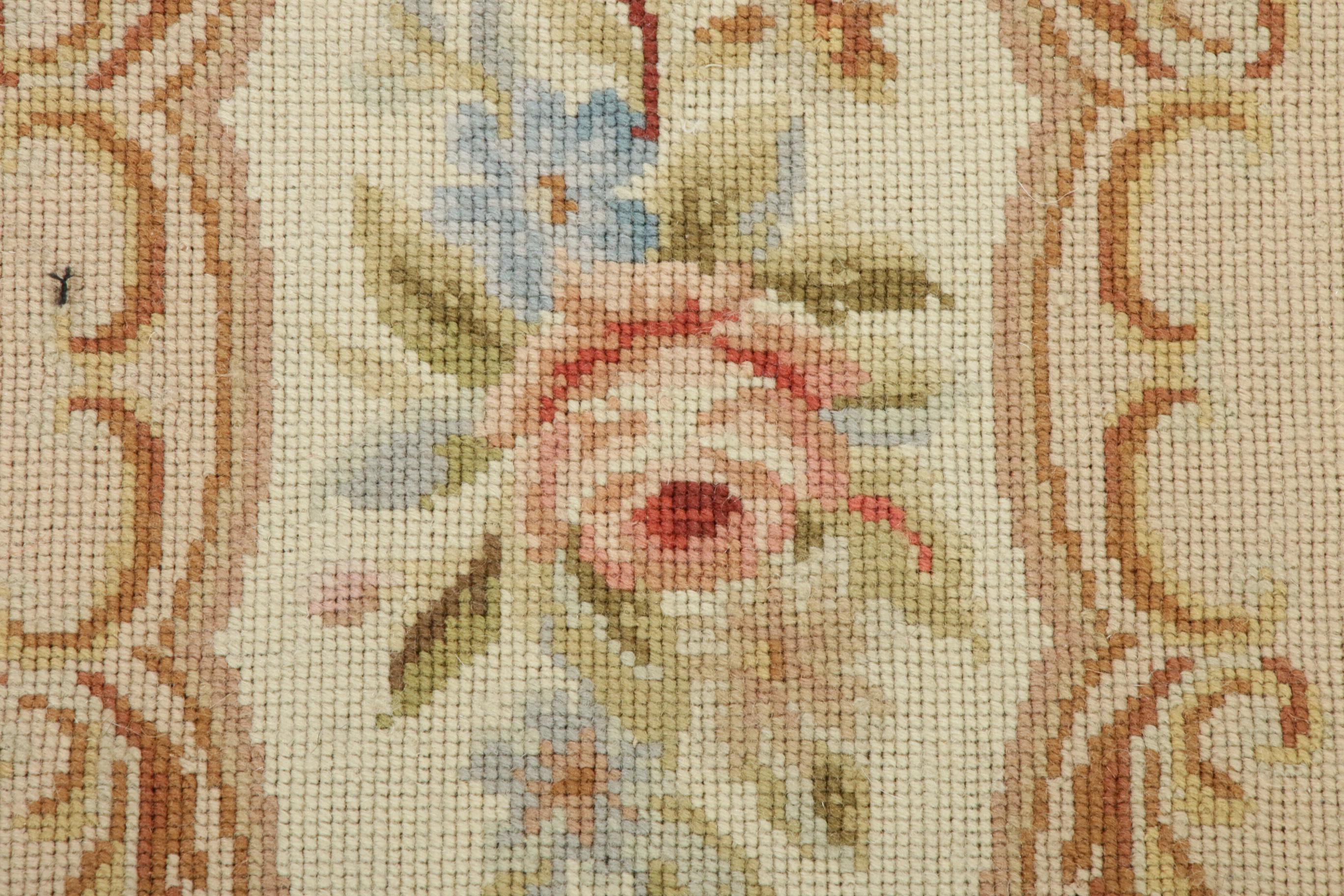2'0 x 3'0 Handmade French Aubusson Style Needlepoint Rug | EBTH