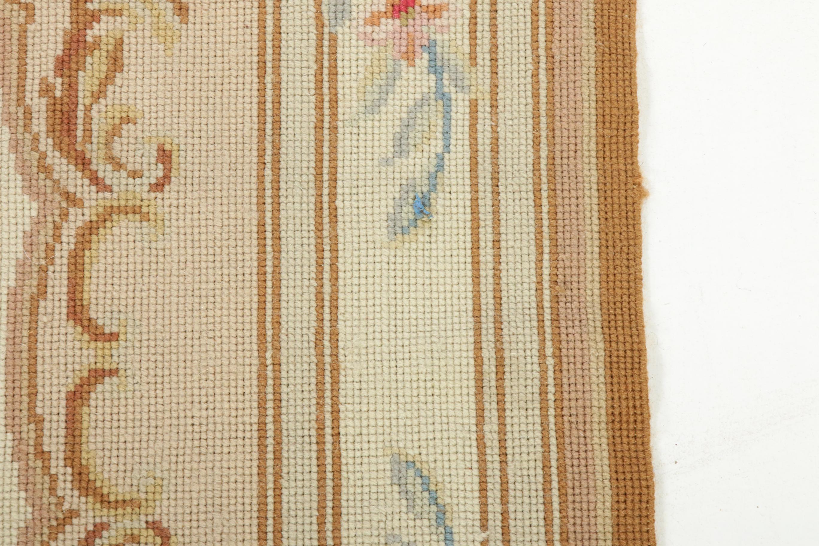 2'0 x 3'0 Handmade French Aubusson Style Needlepoint Rug | EBTH