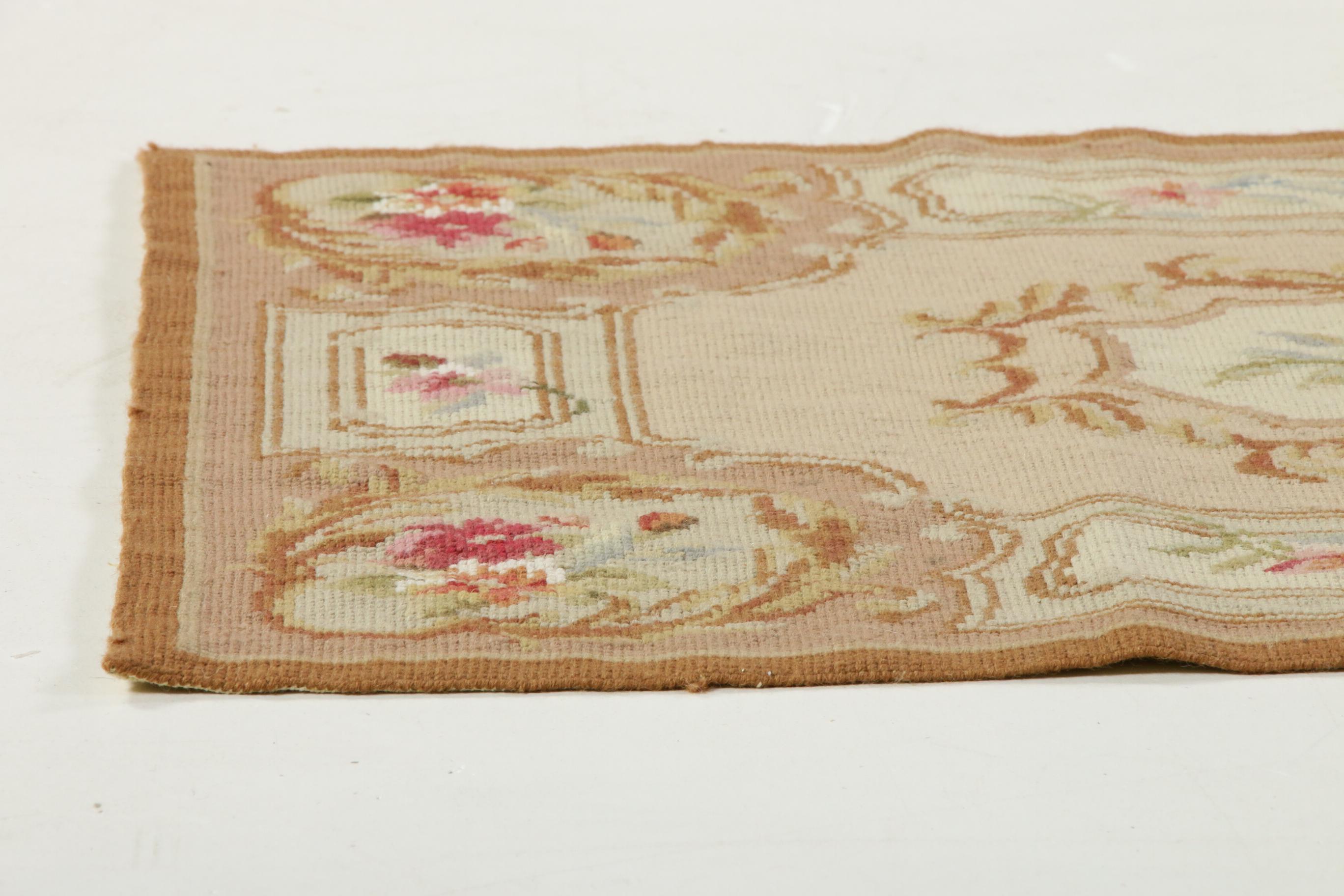 2'0 x 3'0 Handmade French Aubusson Style Needlepoint Rug | EBTH