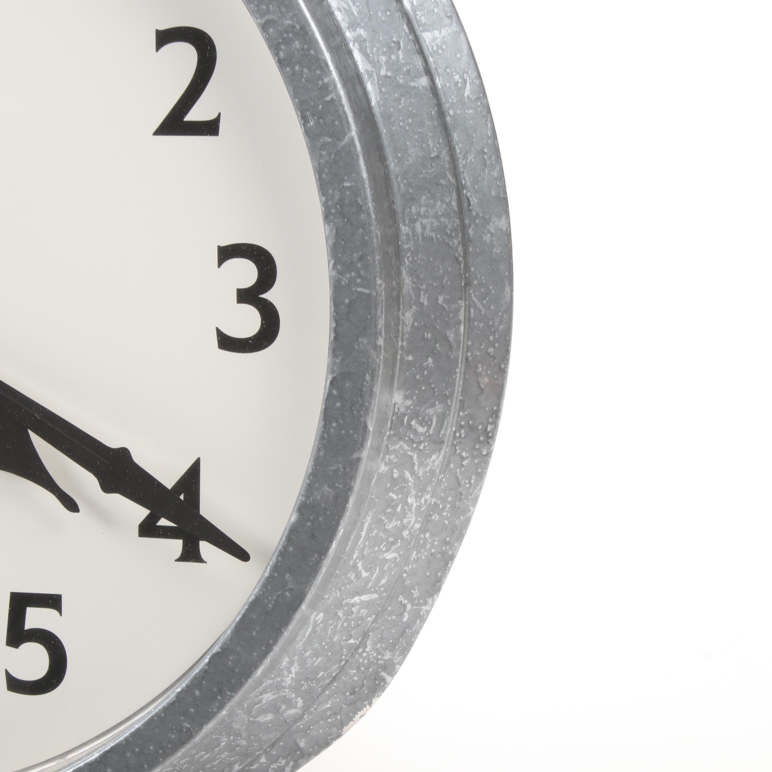 Baskerville Distressed Metal Wall Clock and Mediterranean-Style Candle ...