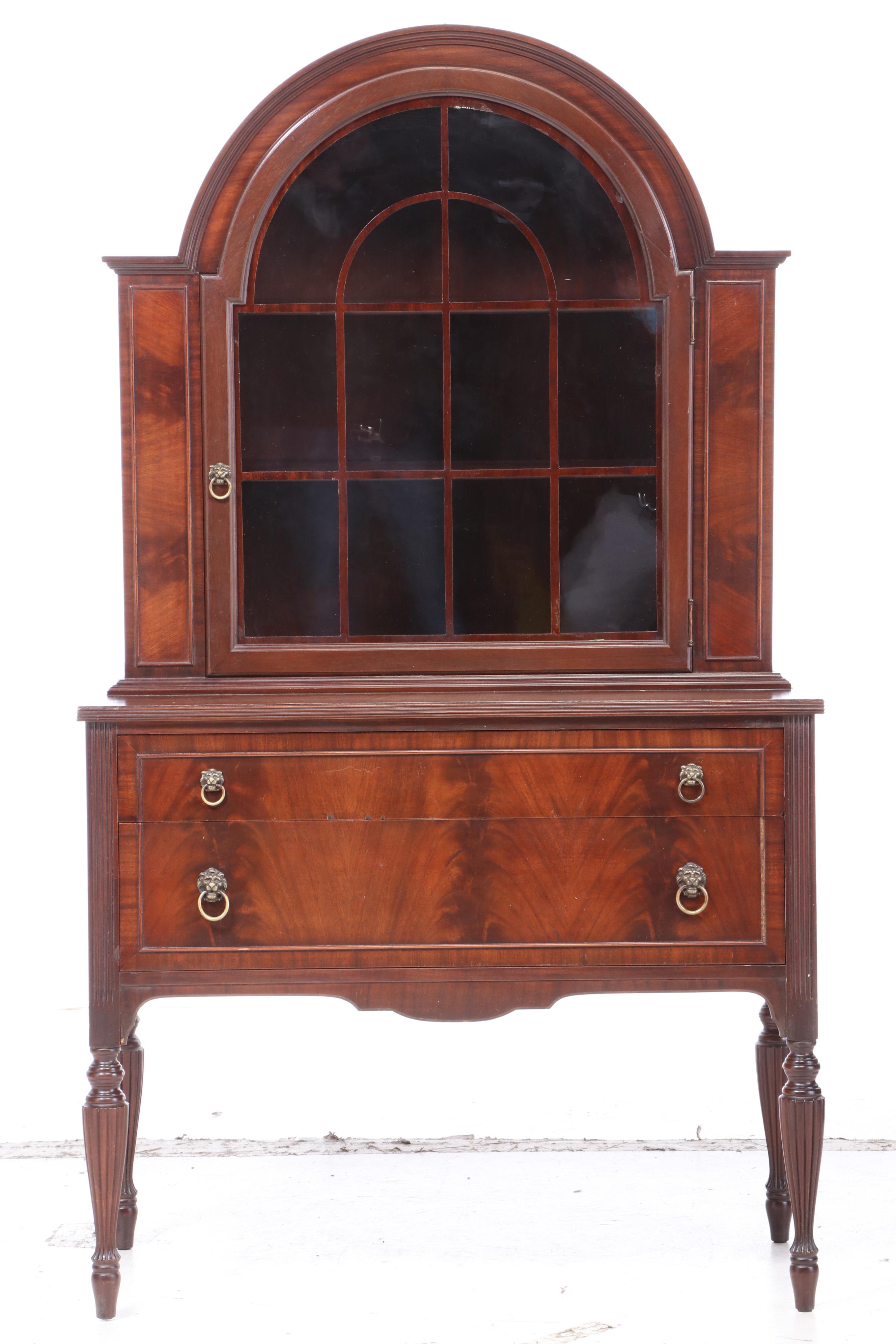 J.K. Rishel Furniture Co. Federal Style Mahogany Dome-Top China Cabinet ...