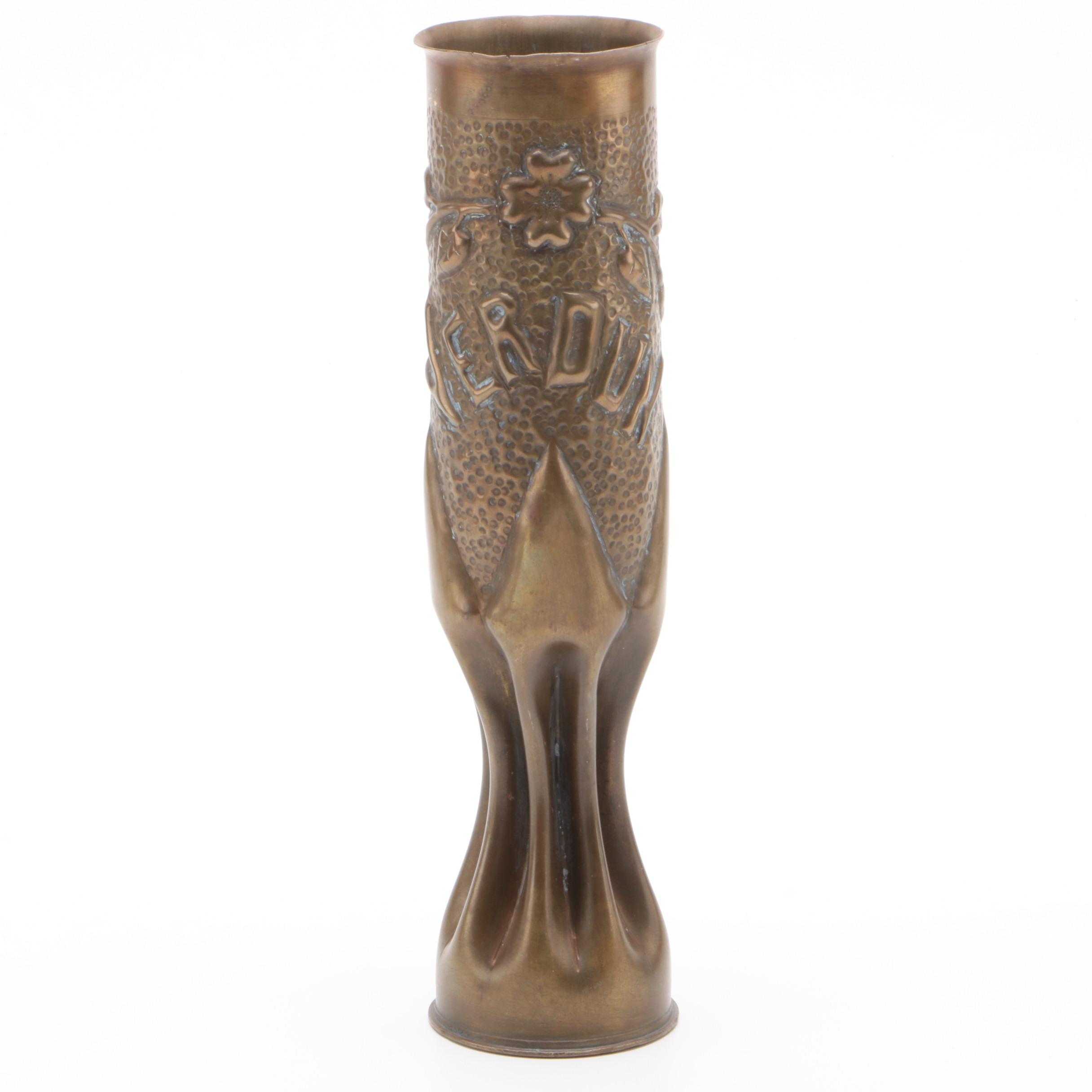 Trench Art Embossed WW1 Artillery Shell | EBTH