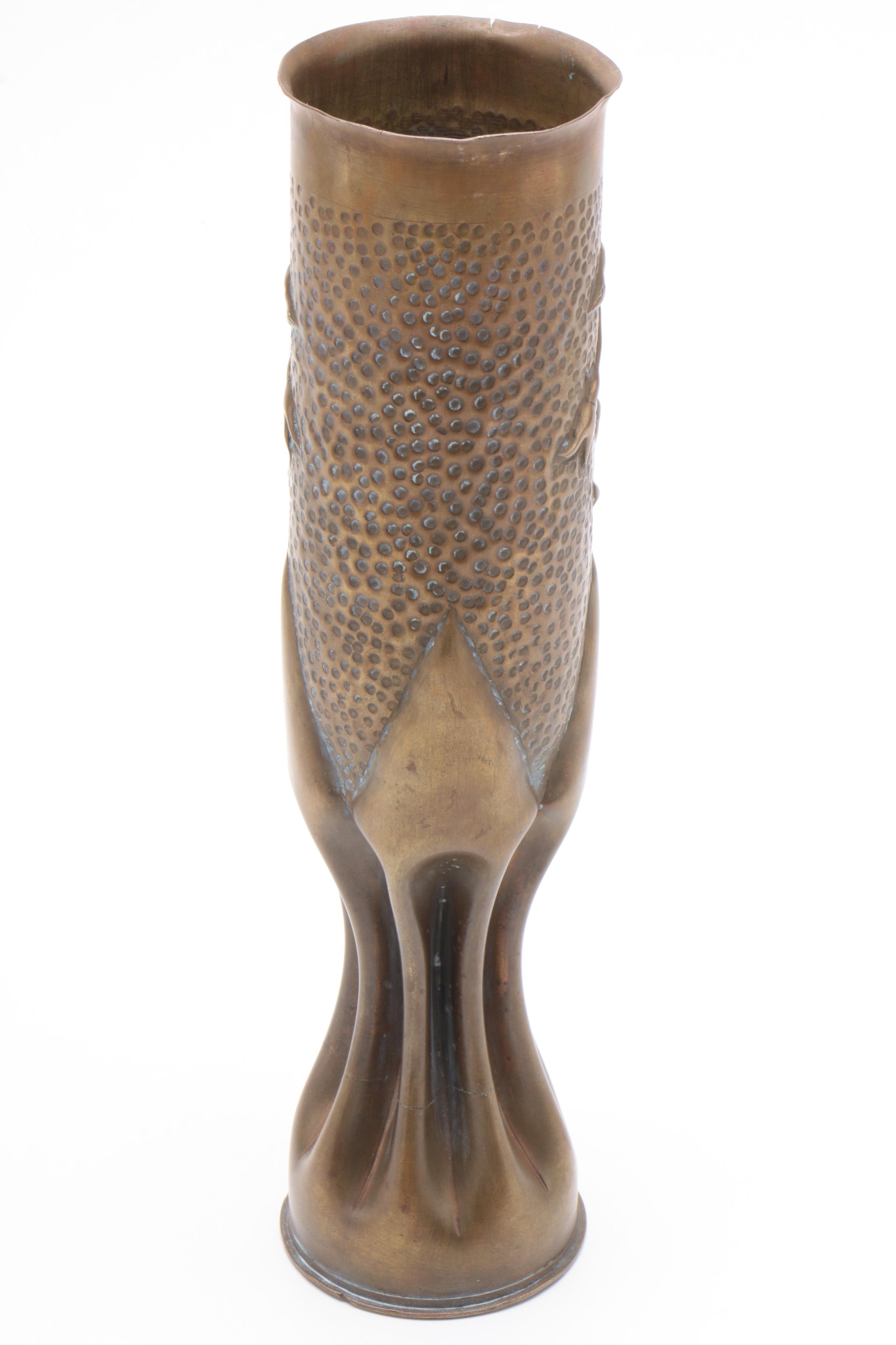 Trench Art Embossed WW1 Artillery Shell | EBTH