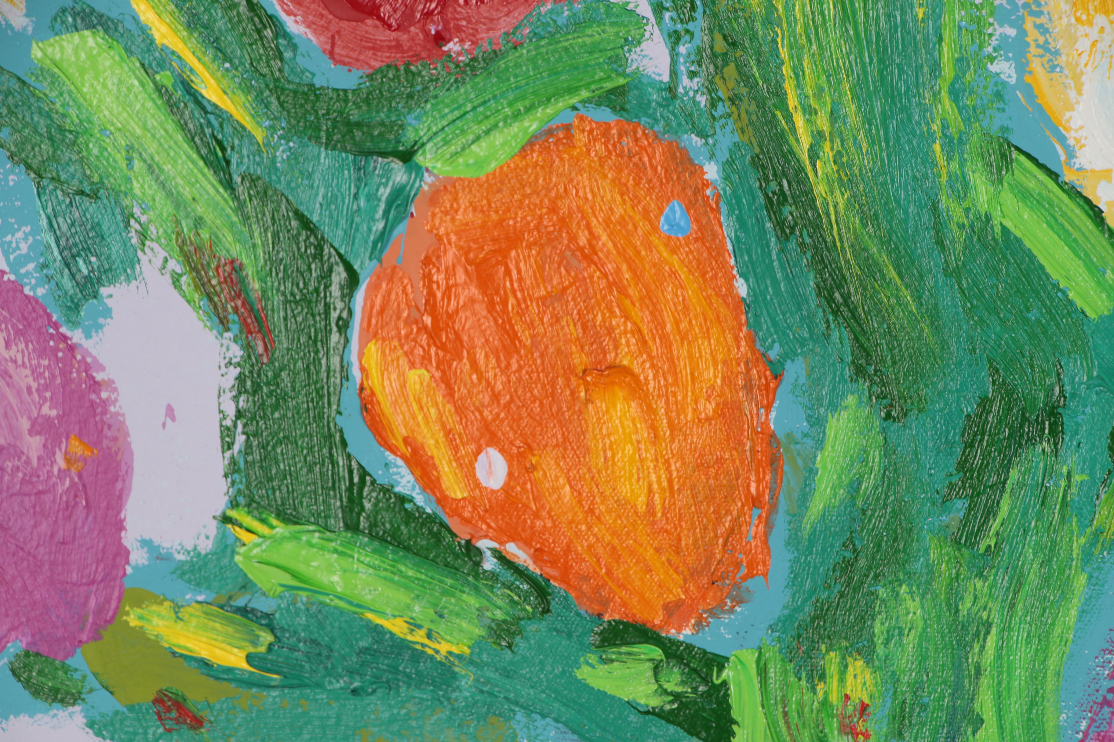 John Stango Monumental Pop Art Acrylic Painting "Cambell's Soup Flowers ...