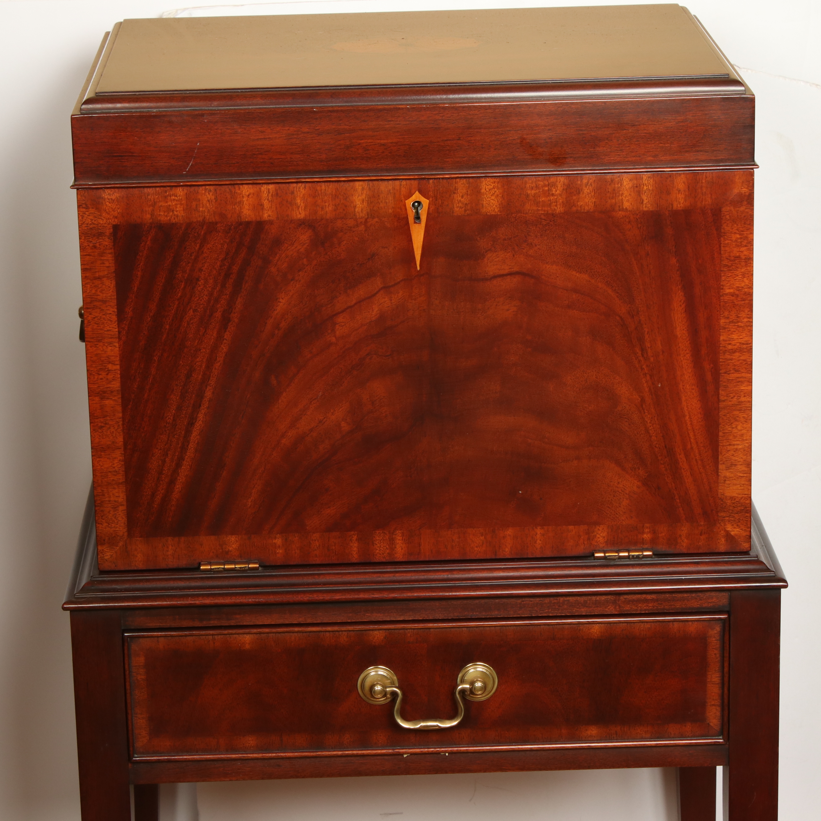Henkel-Harris Federal Style Inlaid Mahogany Standing Silver Chest | EBTH