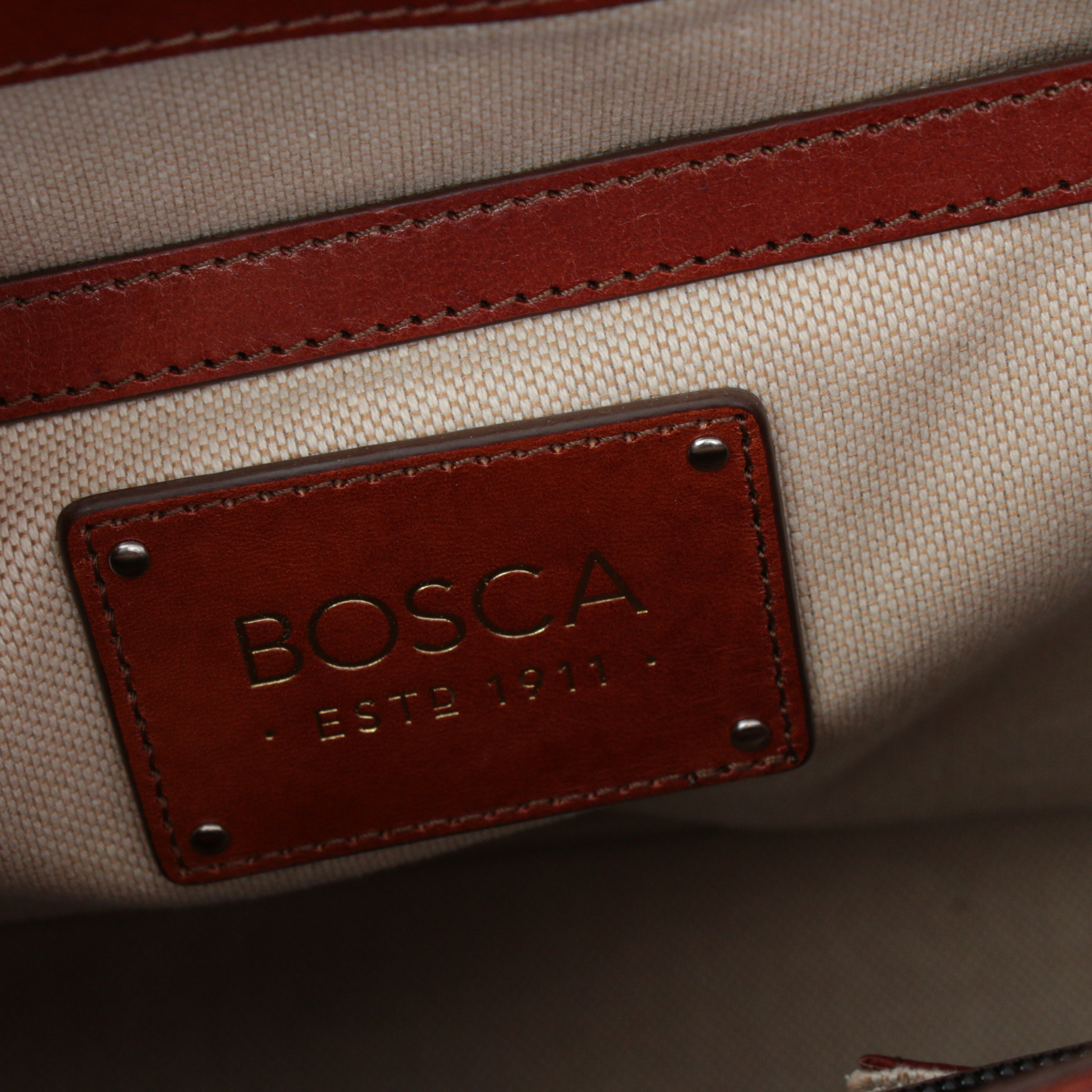 Bosca Cognac Leather Briefcase with Detachable Shoulder Strap | EBTH