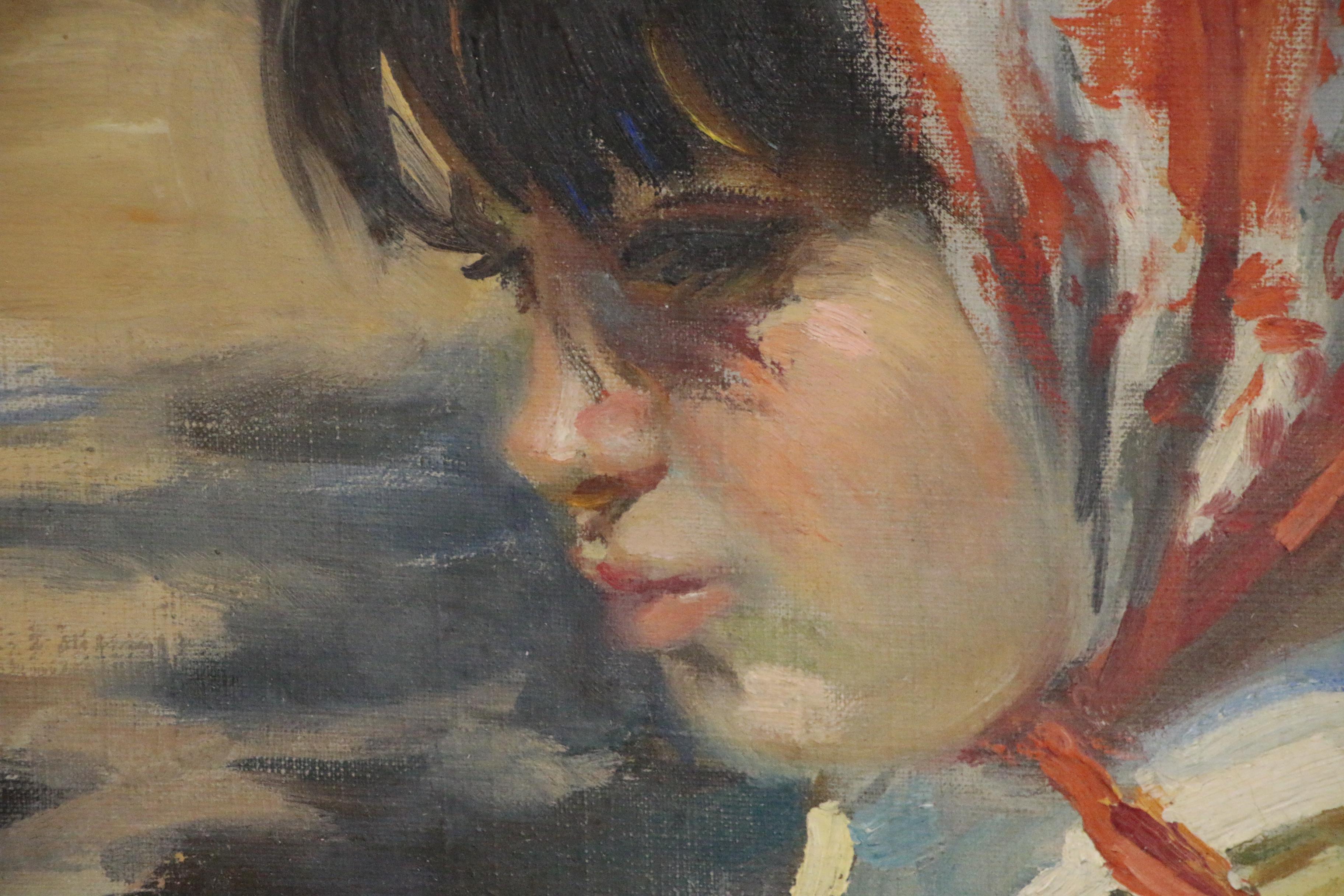 Ramón Pichot i Soler Impressionist Style Portrait Oil Painting, Mid ...