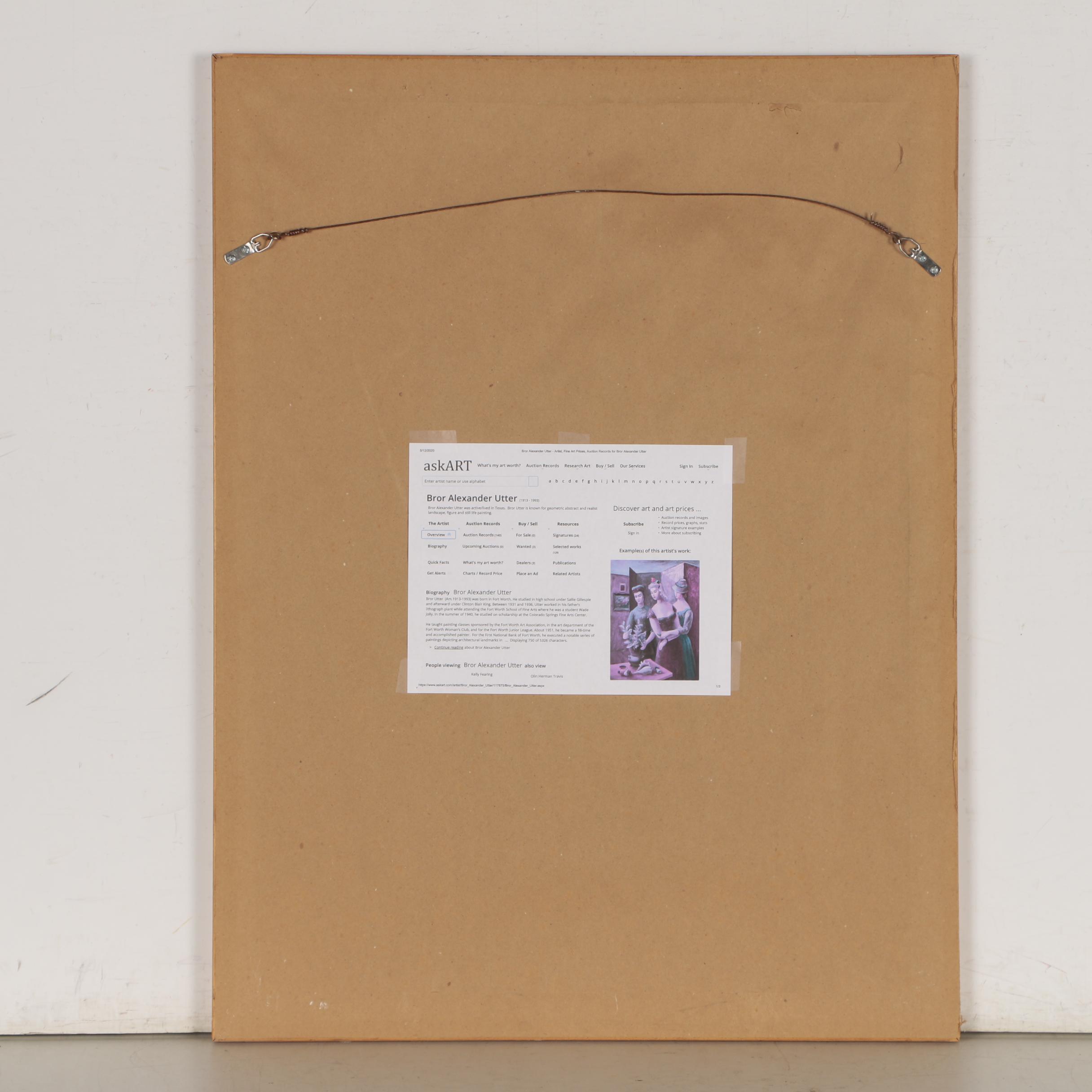 Bror Utter Modernist Figural Watercolor Painting, 1960 | EBTH