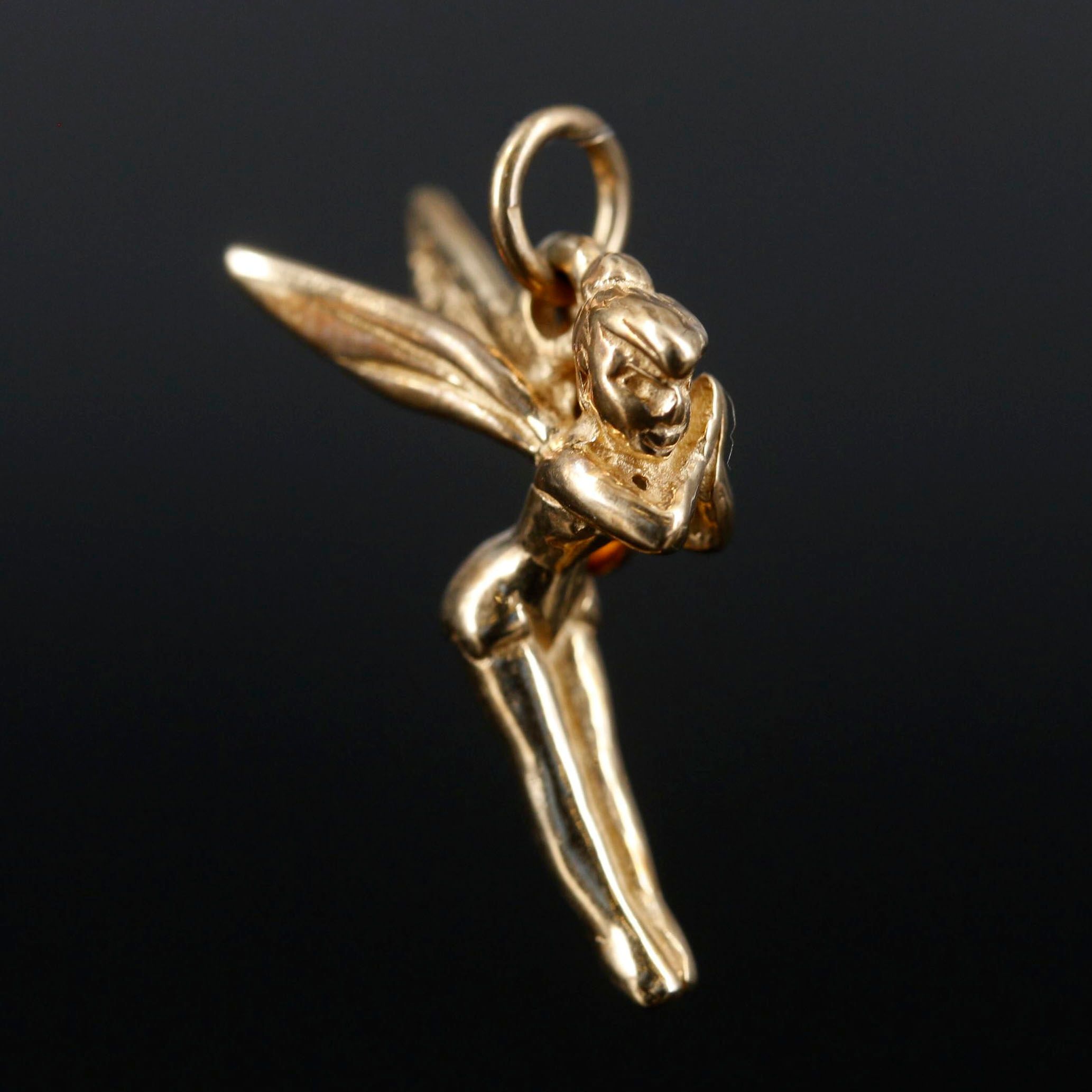 Disney 14K Yellow Gold Tinkerbell Pendant | EBTH
