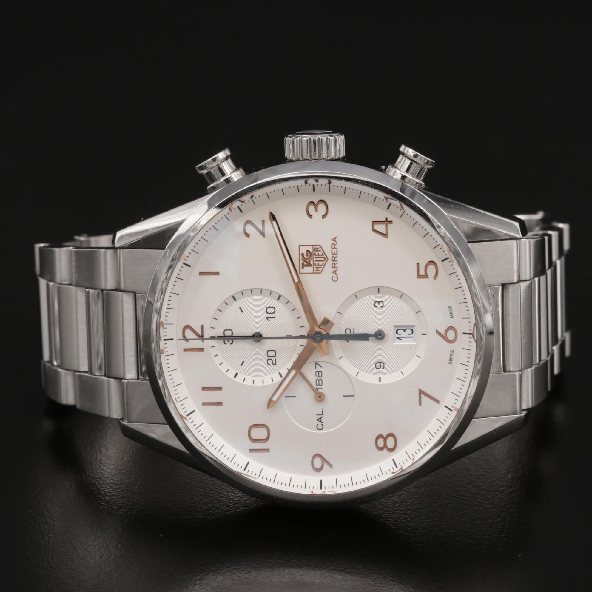 TAG Heuer Carrera Calibre 1887 Stainless Steel Automatic Wristwatch 43. ...