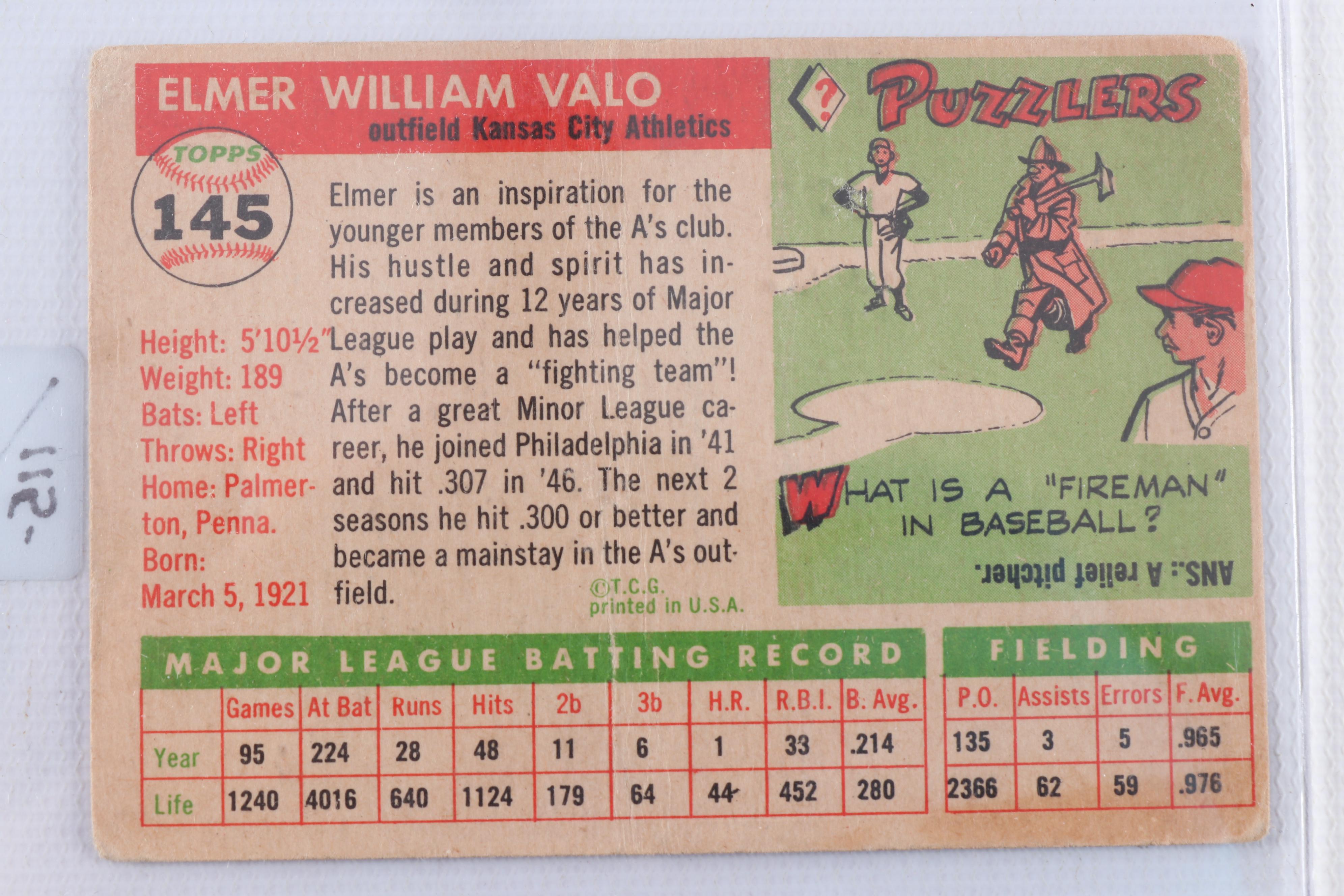1950s Topps Baseball Cards, 1952, 1954, and 1955 | EBTH
