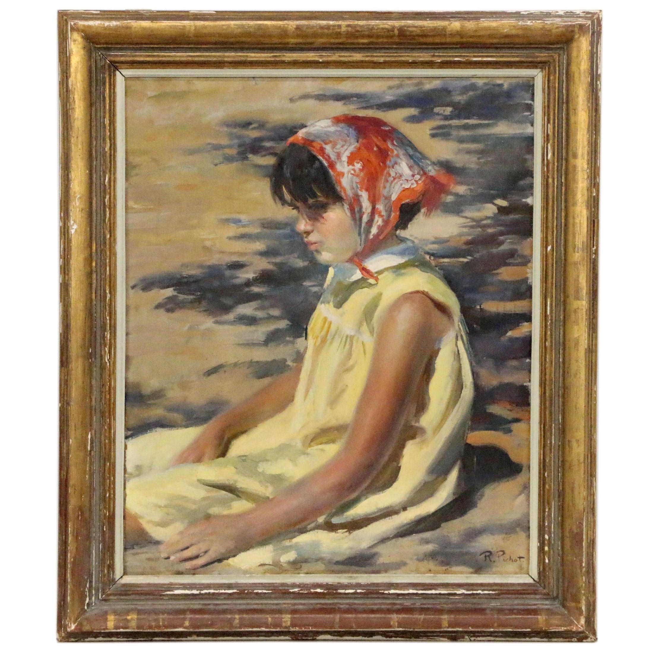 Ramón Pichot i Soler Impressionist Style Portrait Oil Painting, Mid ...