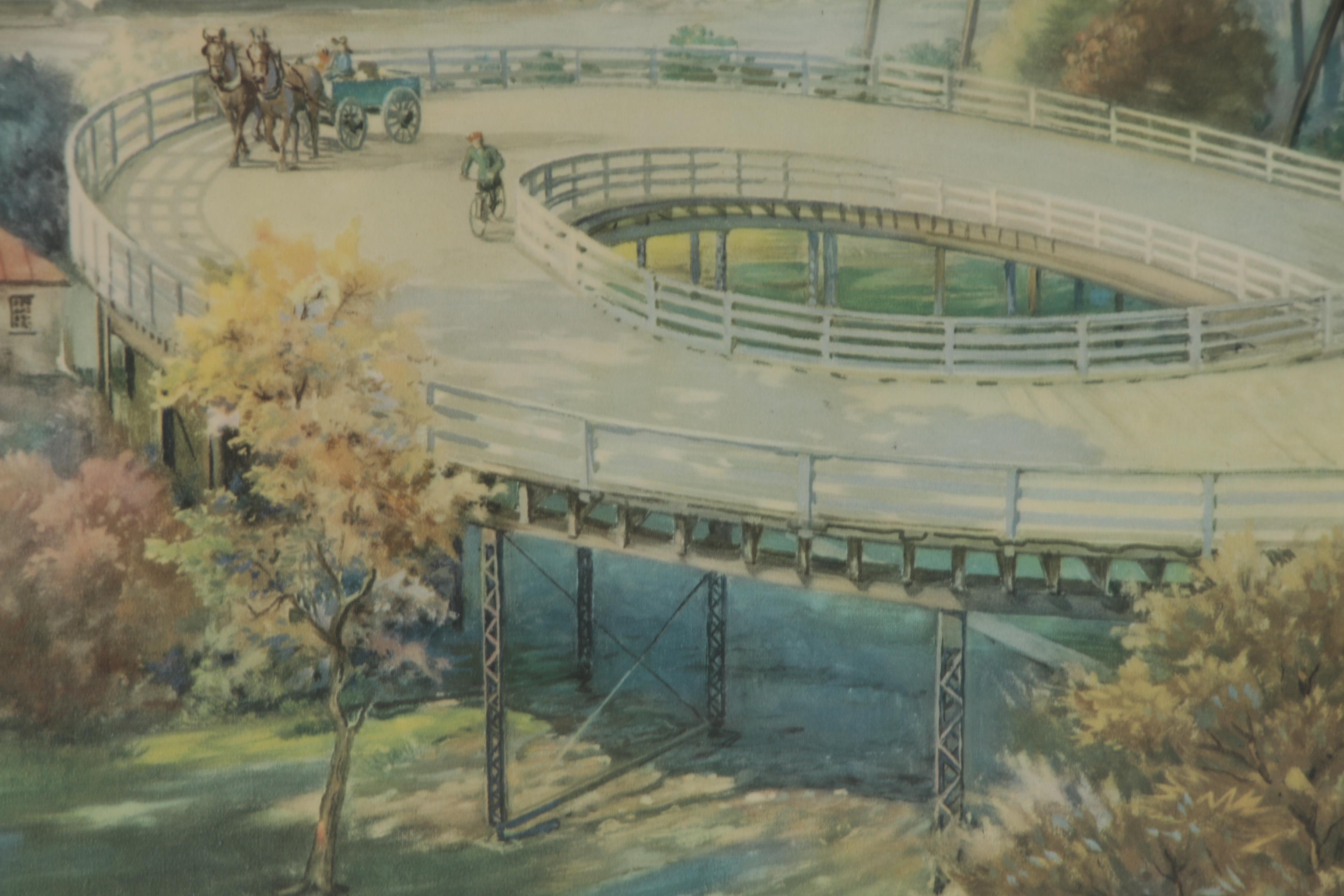 Edward Brewer Offset Lithograph "The Old Spiral Bridge at Hostings" | EBTH