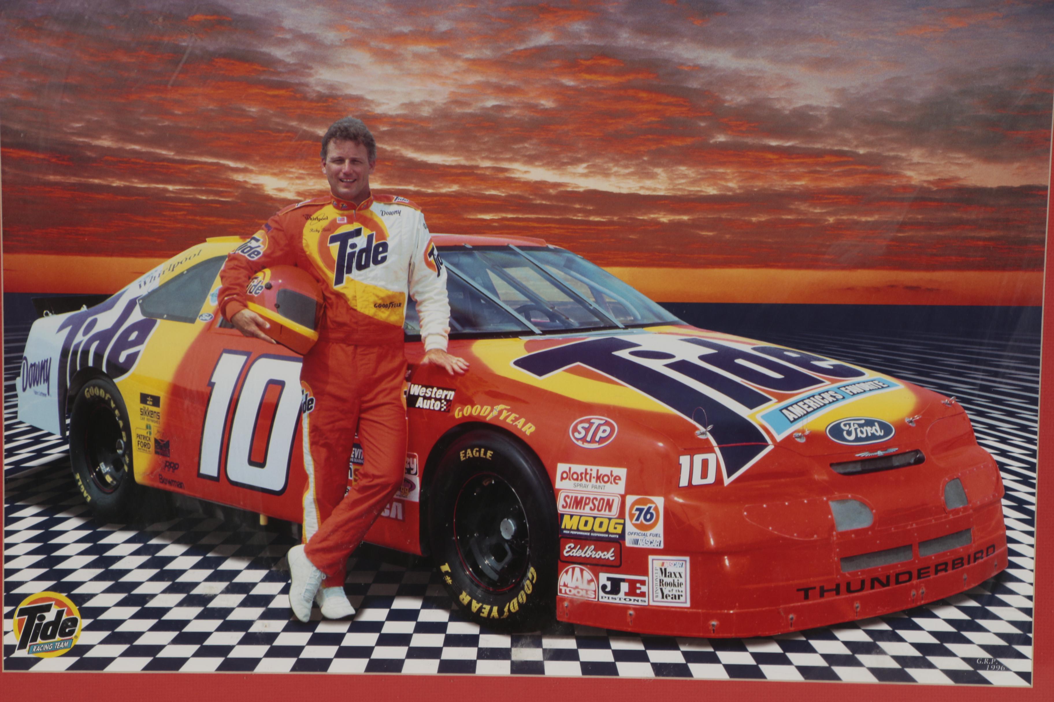 Ricky Rudd Signed 1991 Winston Cup Series Poster with a Tide Racing ...