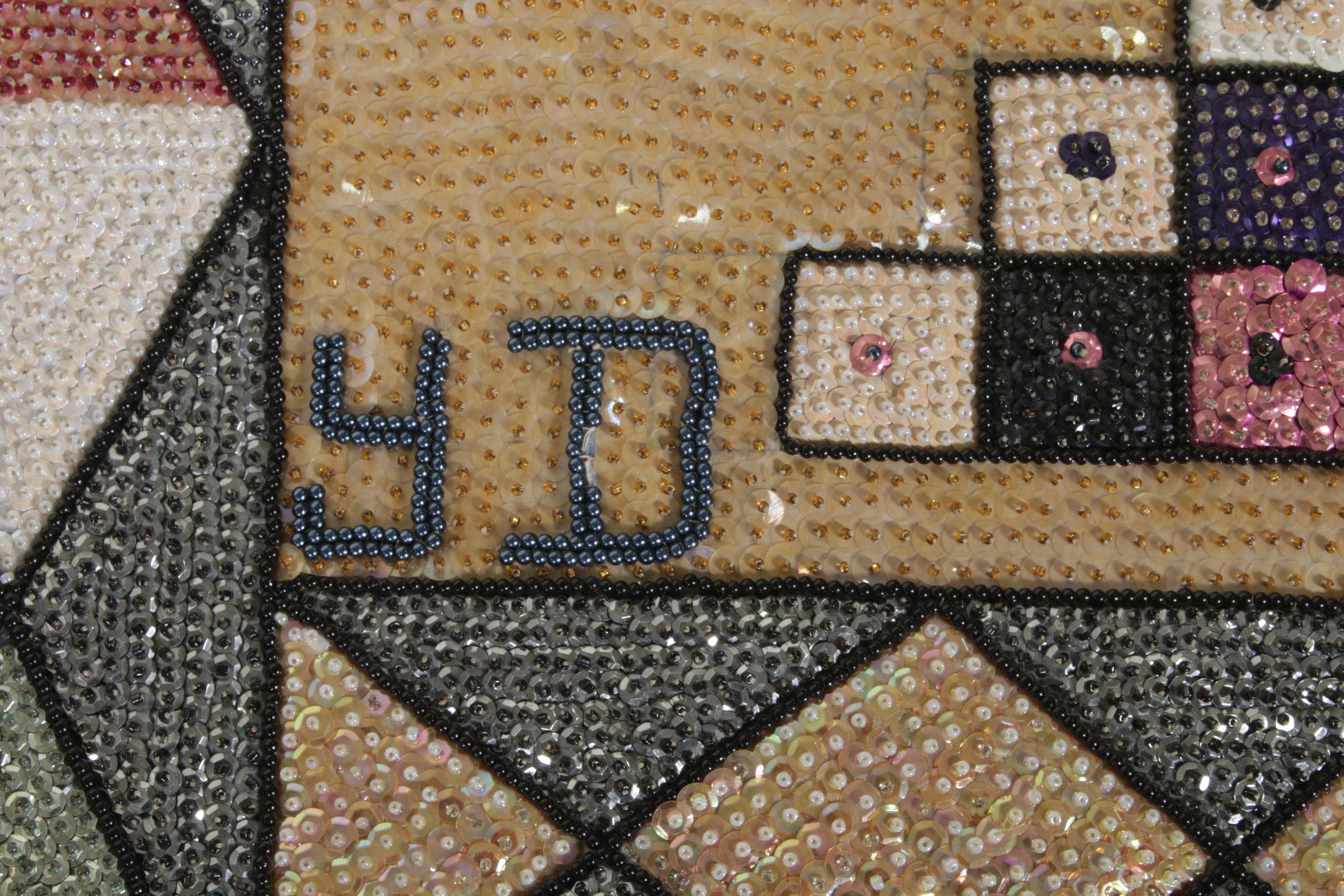 Hand-Beaded Haitian Drapo Vodou Flag with Devotion to Baron Samedi | EBTH