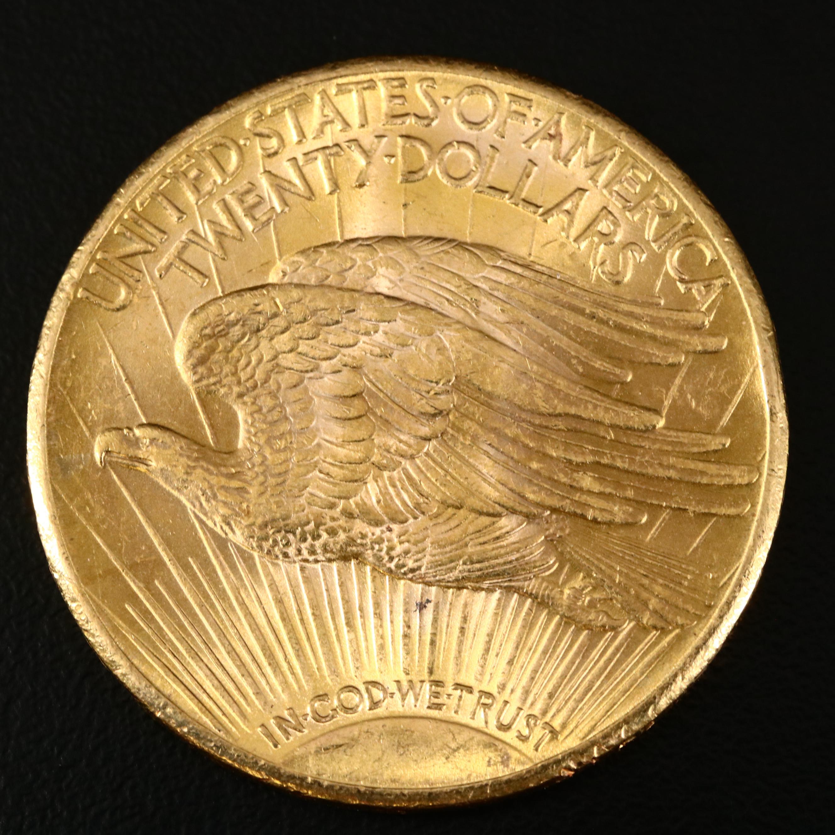 1927 Saint-Gaudens $20 Gold Double Eagle Coin | EBTH