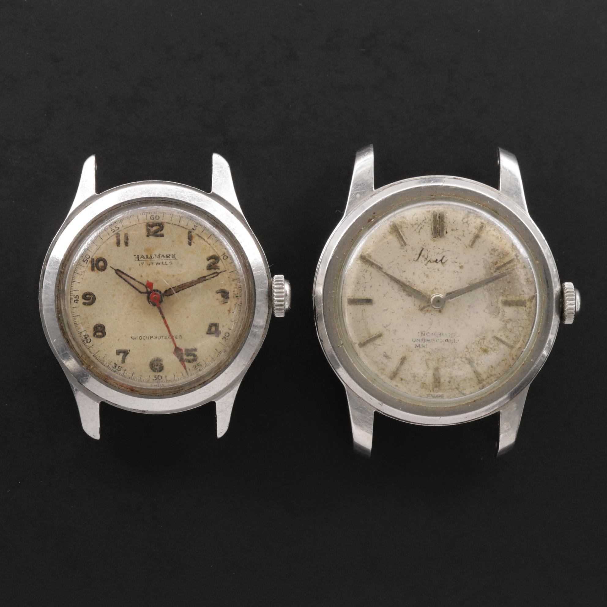 Vintage Hallmark and Wakmann Stainless Steel Stem Wind Watches | EBTH