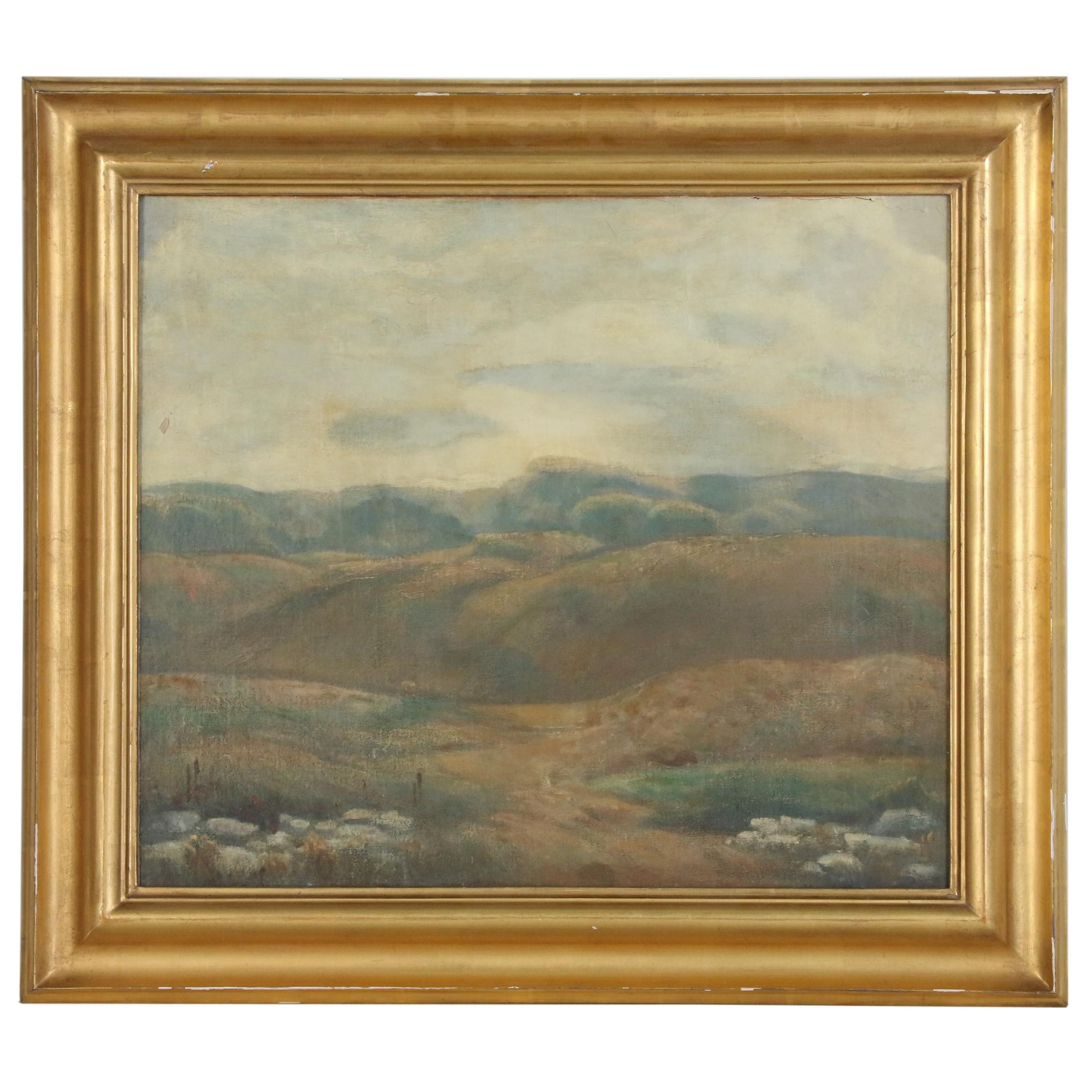 Kenneth Hayes Miller Oil Painting "Folded Hills", circa 1911 | EBTH