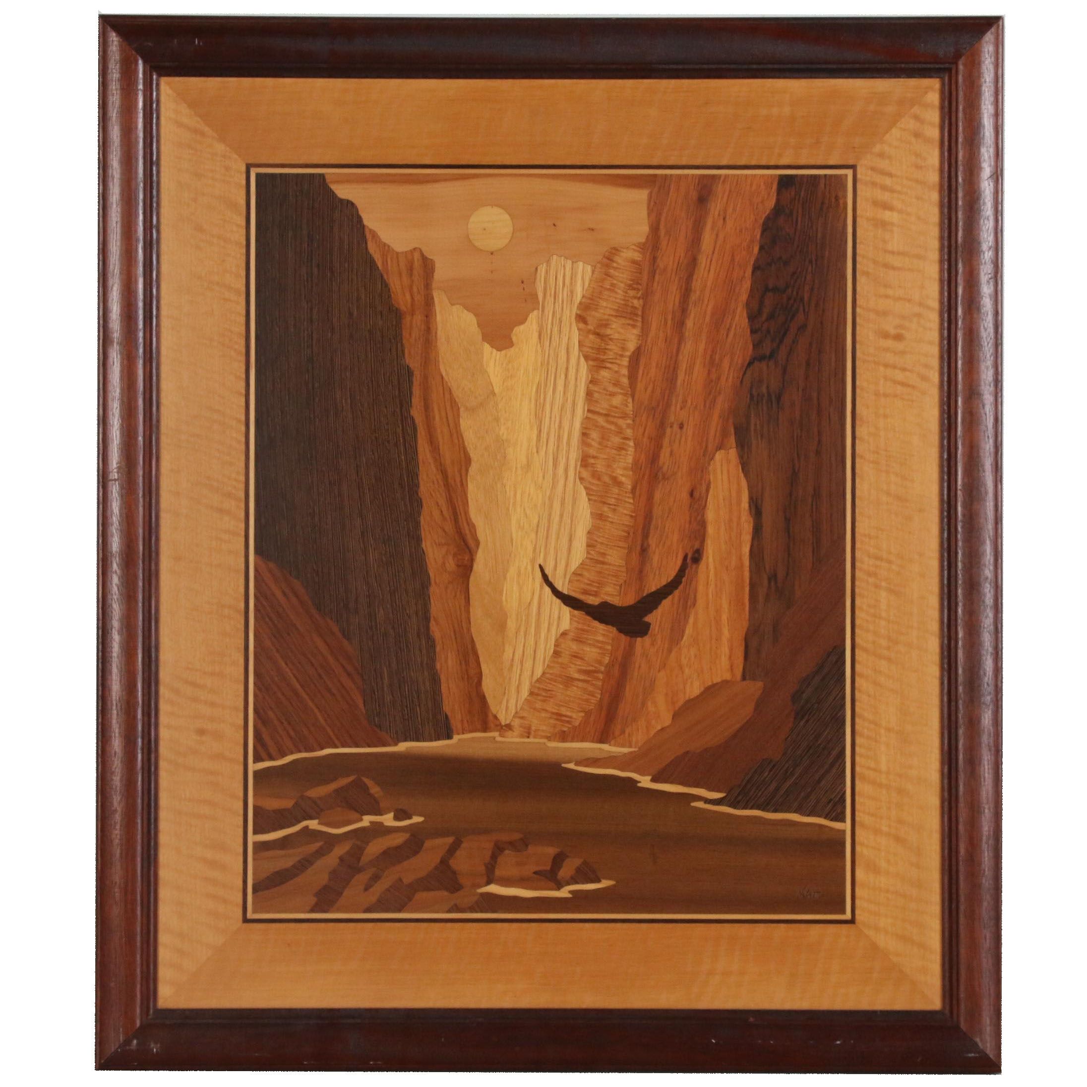 Jeff Nelson Hudson River Inlay Marquetry of Landscape | EBTH
