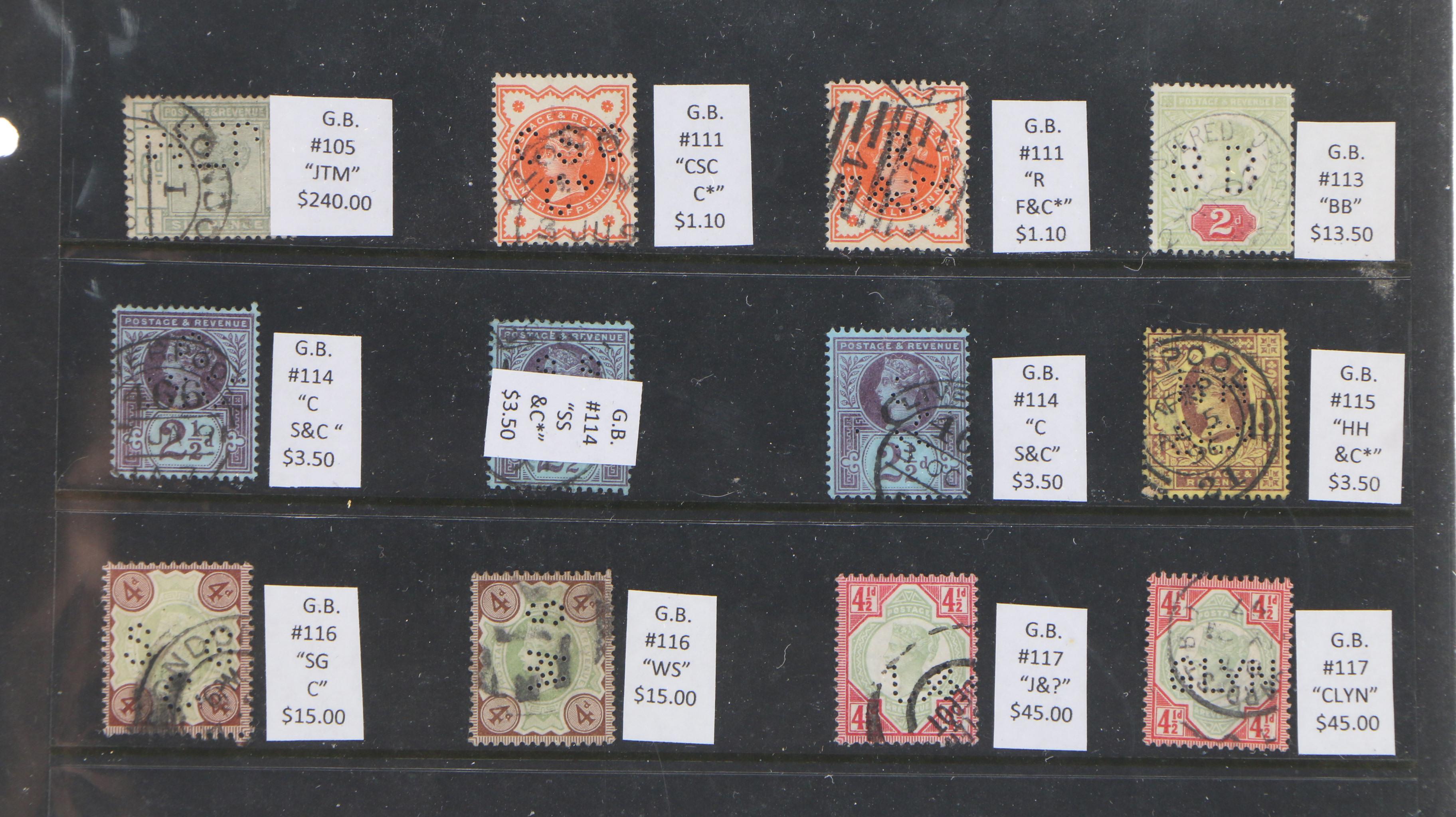 Collection of British "Perfin" Stamps | EBTH