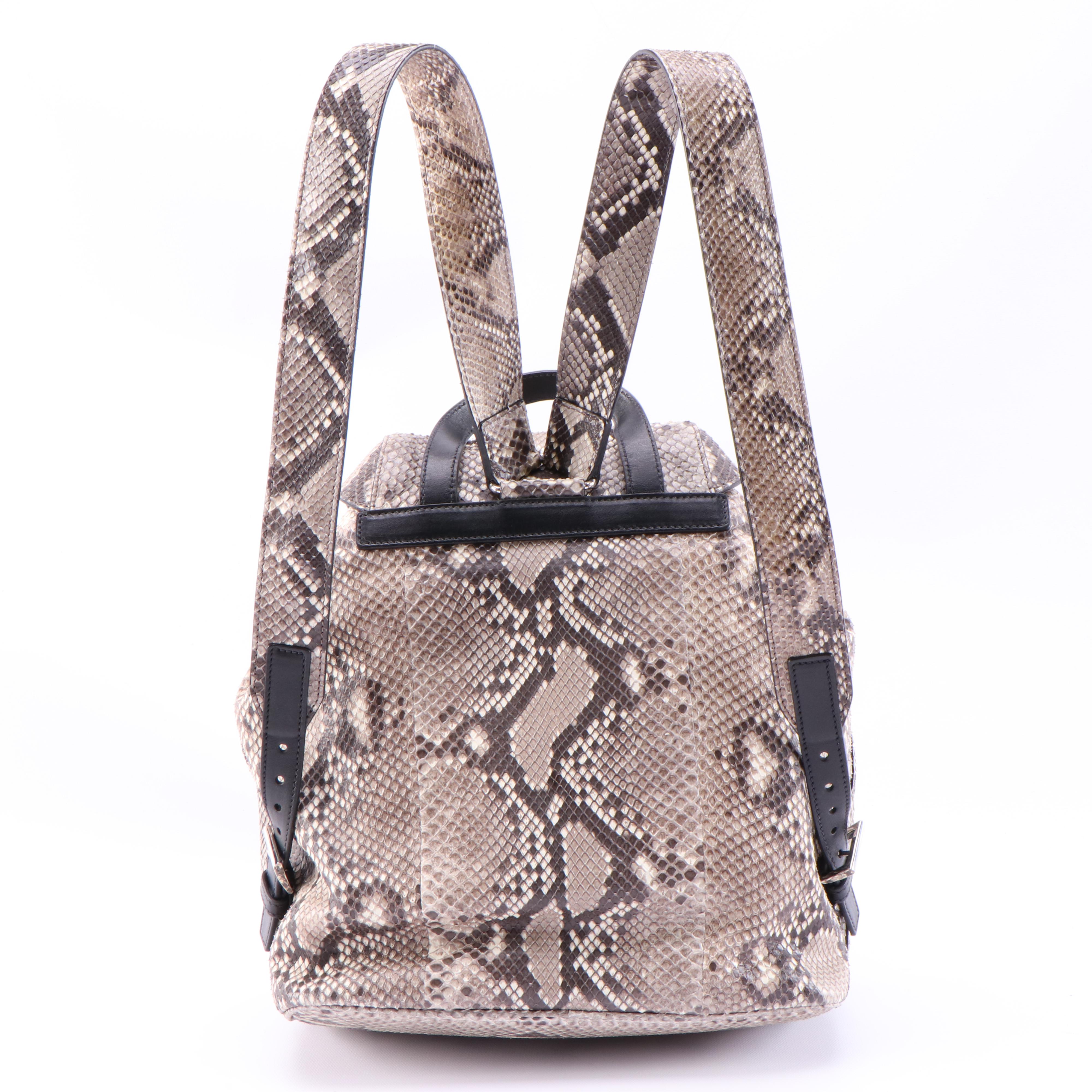 Prada Python and Black Leather Double Pocket Medium Backpack | EBTH