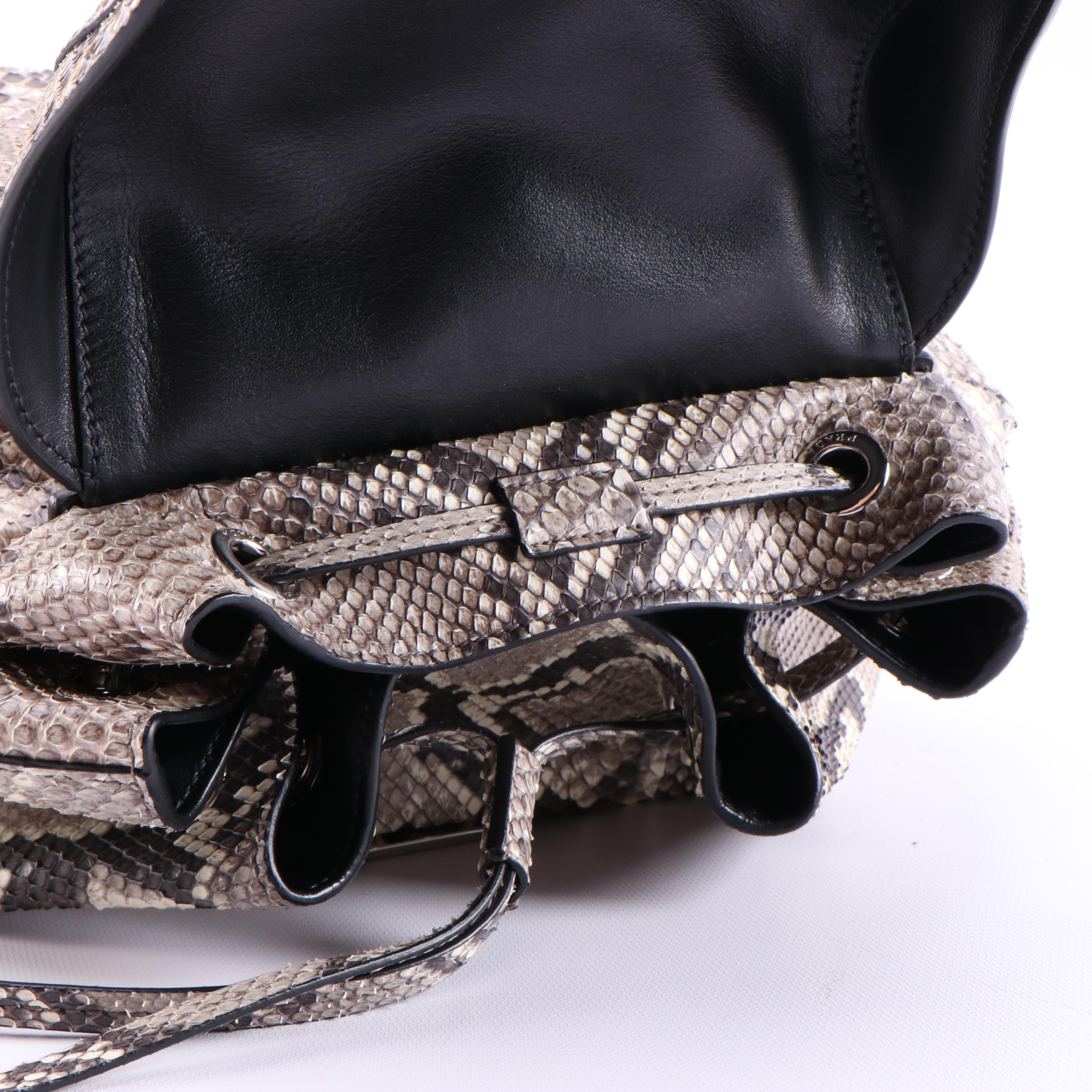 Prada Python and Black Leather Double Pocket Medium Backpack | EBTH