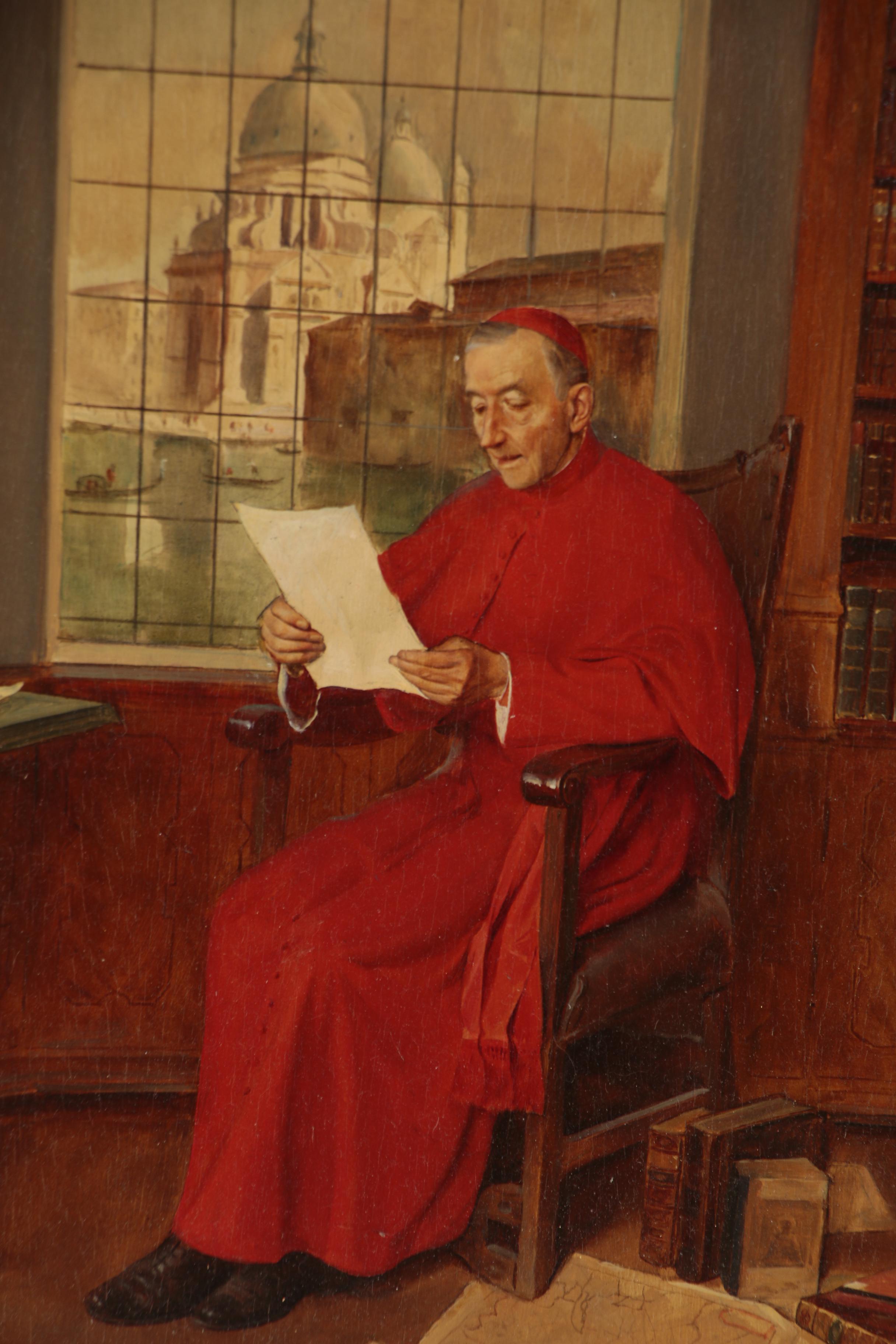 Franz Xaver Wolf Oil Painting "The Cardinal" | EBTH