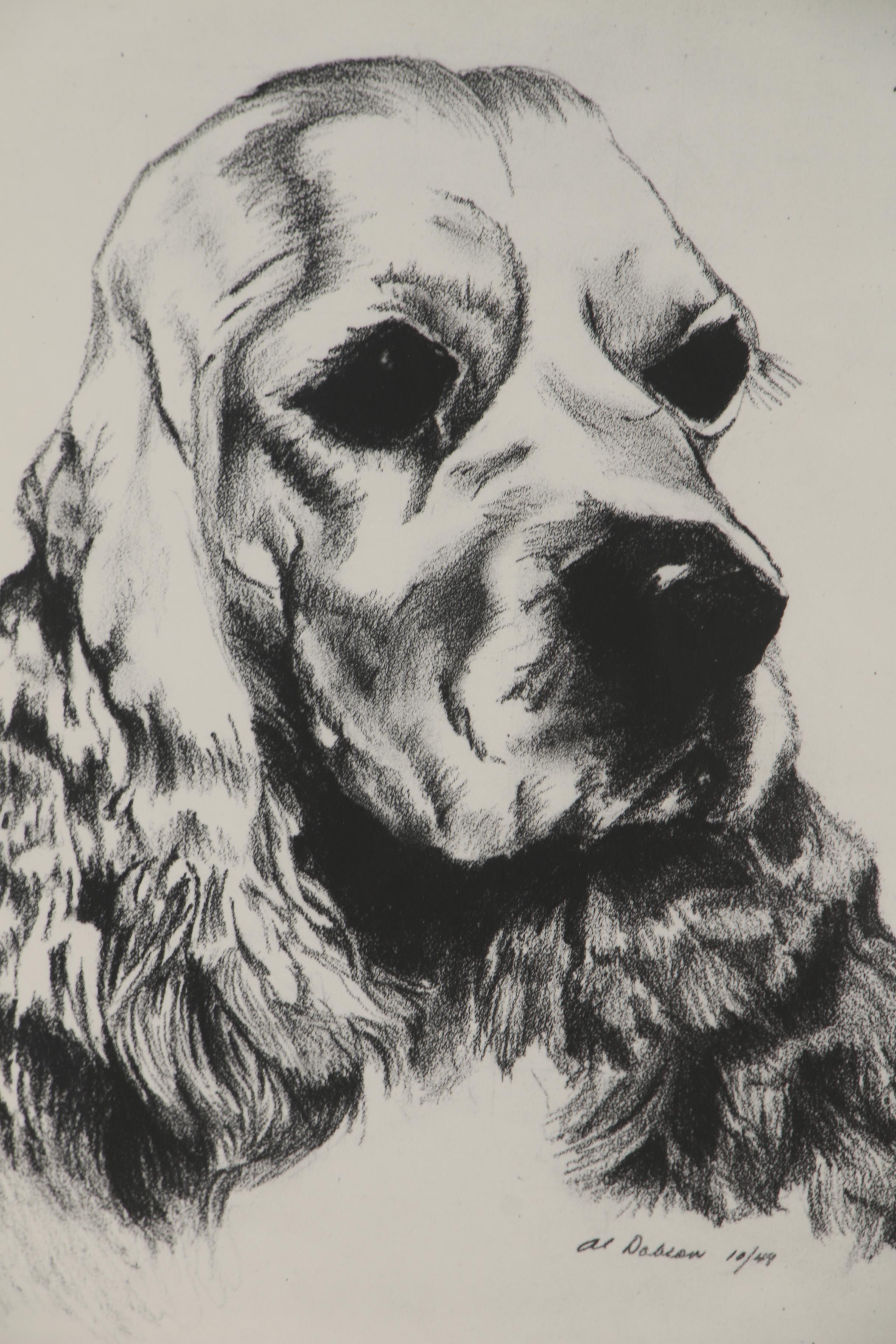 Pair of Dog Lithographs After Al Dobson, 20th Century | EBTH