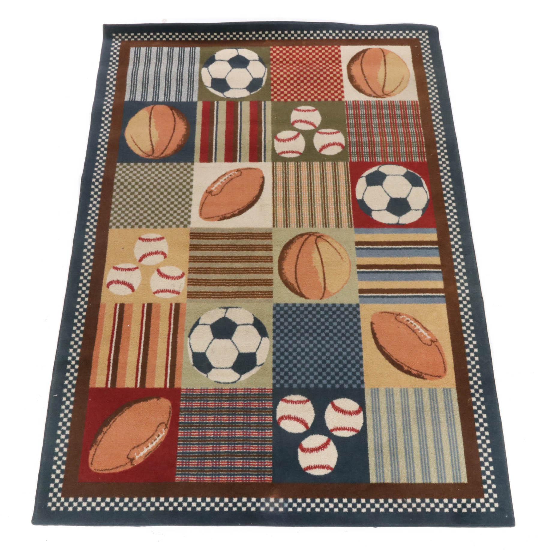5'5 x 7'9 Hand-Tufted Sports Pictorial Rug, 2000s | EBTH