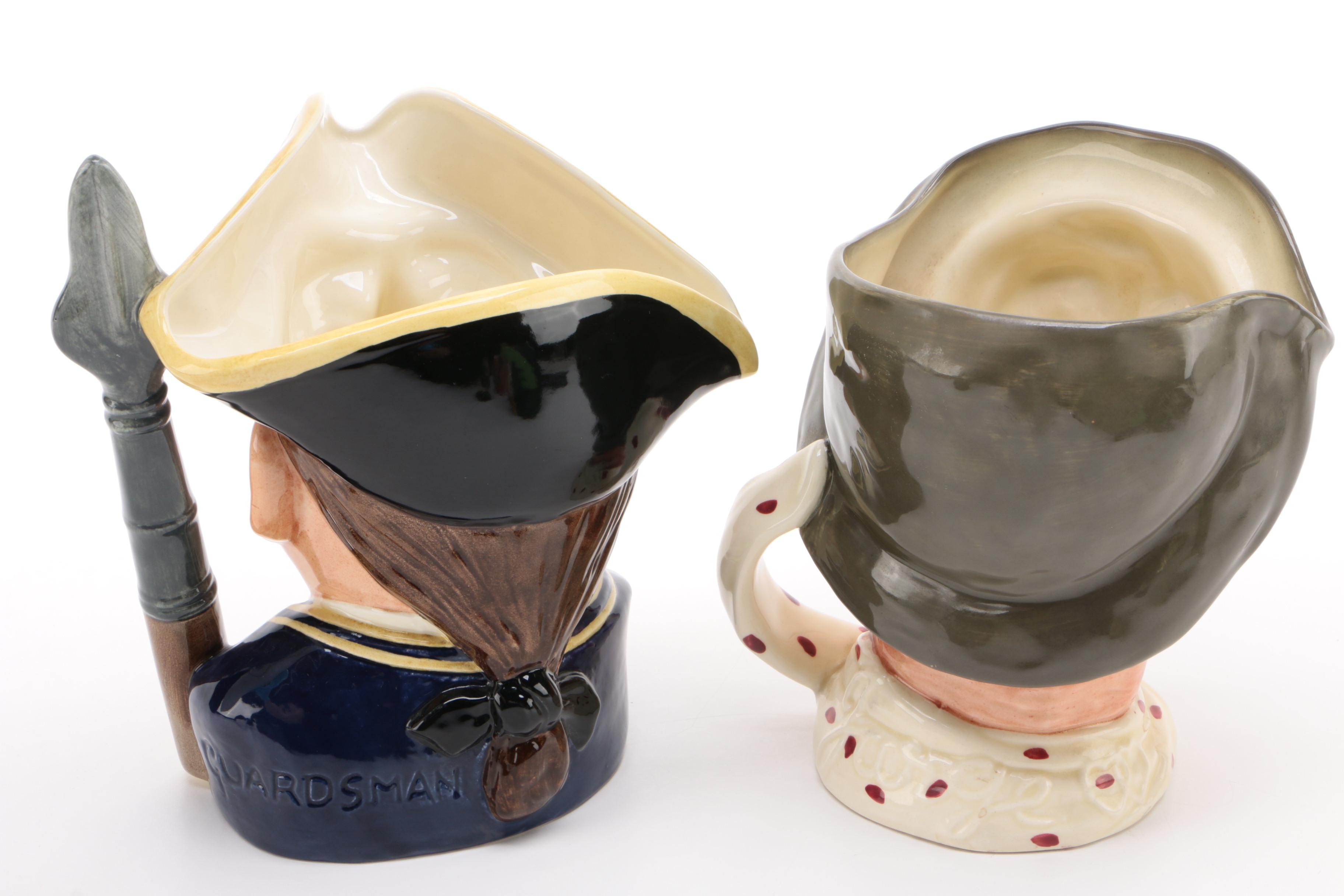Royal Doulton Character Toby Jugs Including "Mad Hatter" and "Falstaff ...