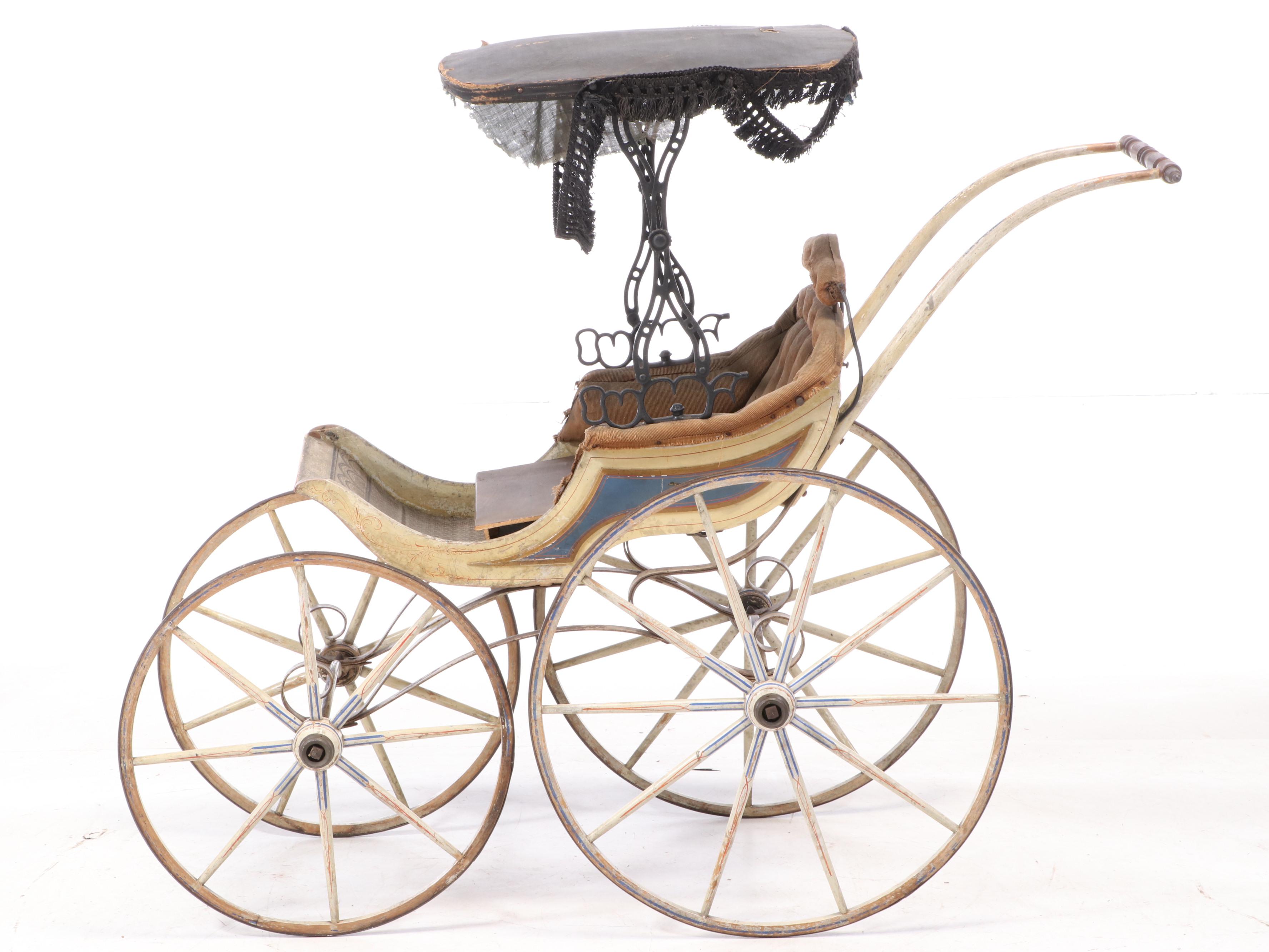 Victorian Painted Baby Stroller, Late 19th Century | EBTH