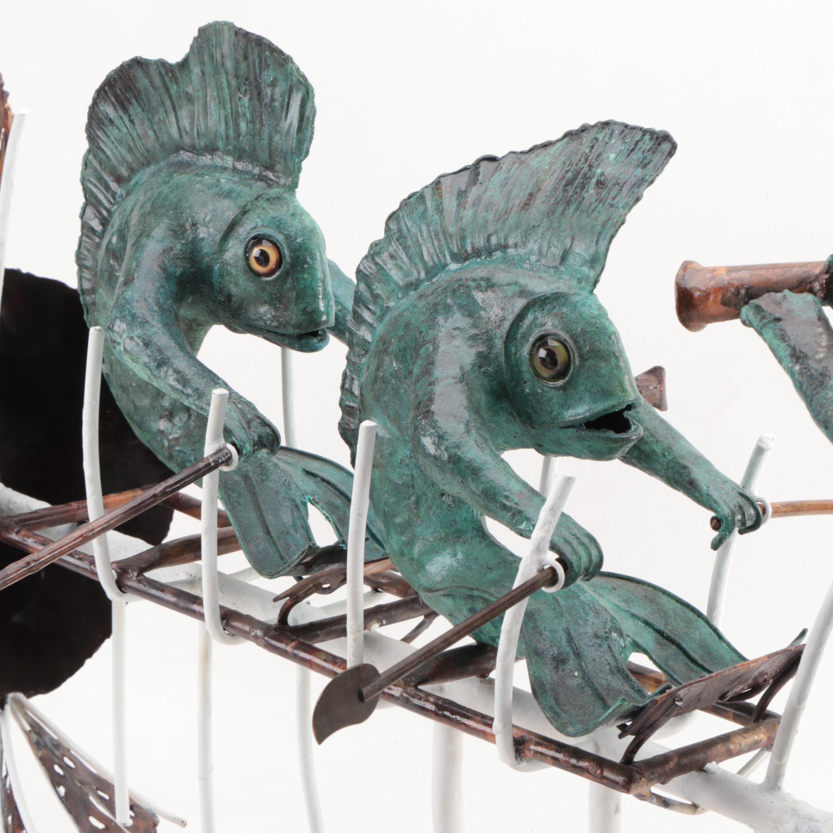 Ron Lemoine Welded Copper Sculpture "Skeleton Crew" | EBTH