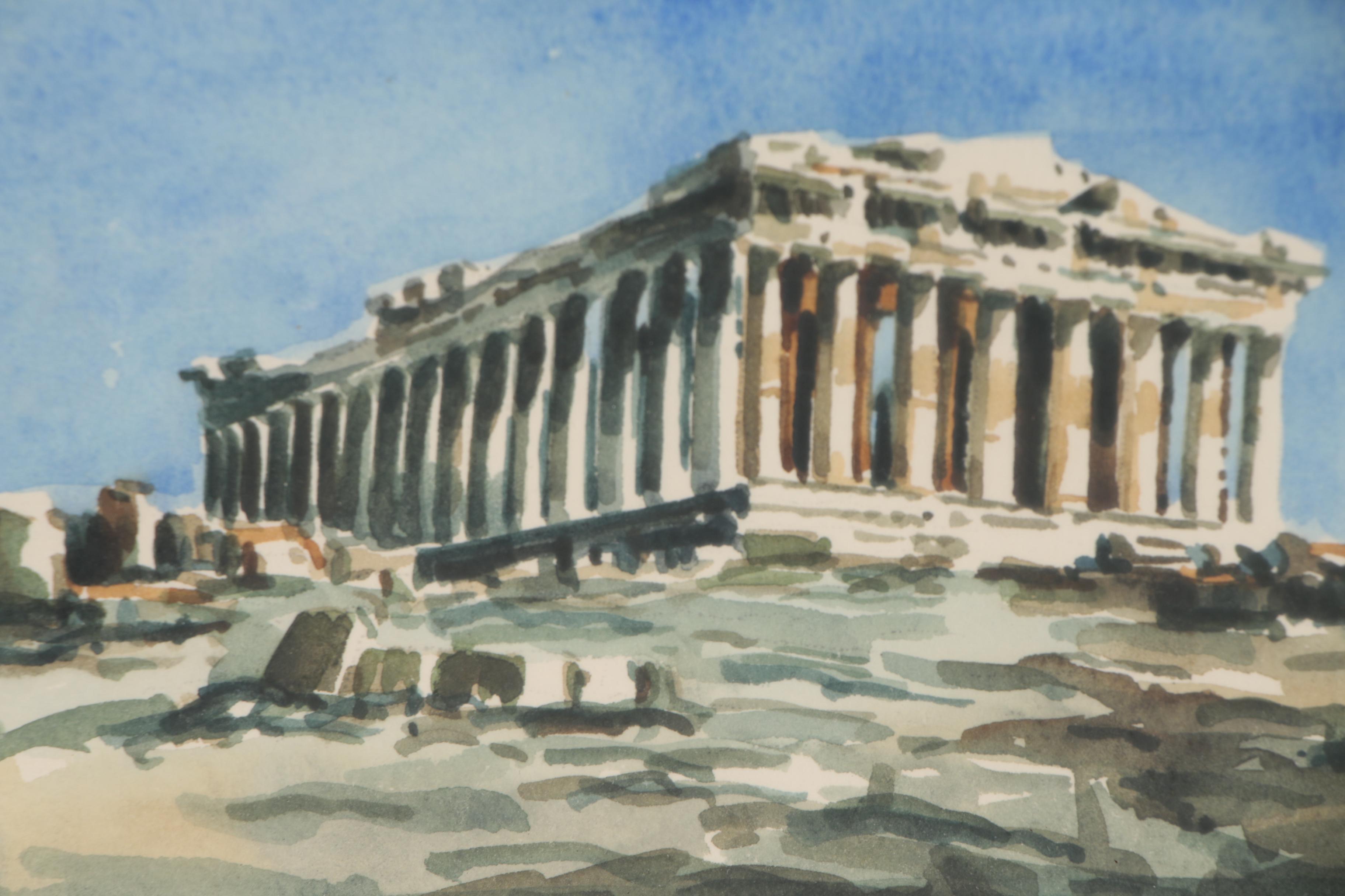 Watercolor Painting of the Parthenon, Greece | EBTH
