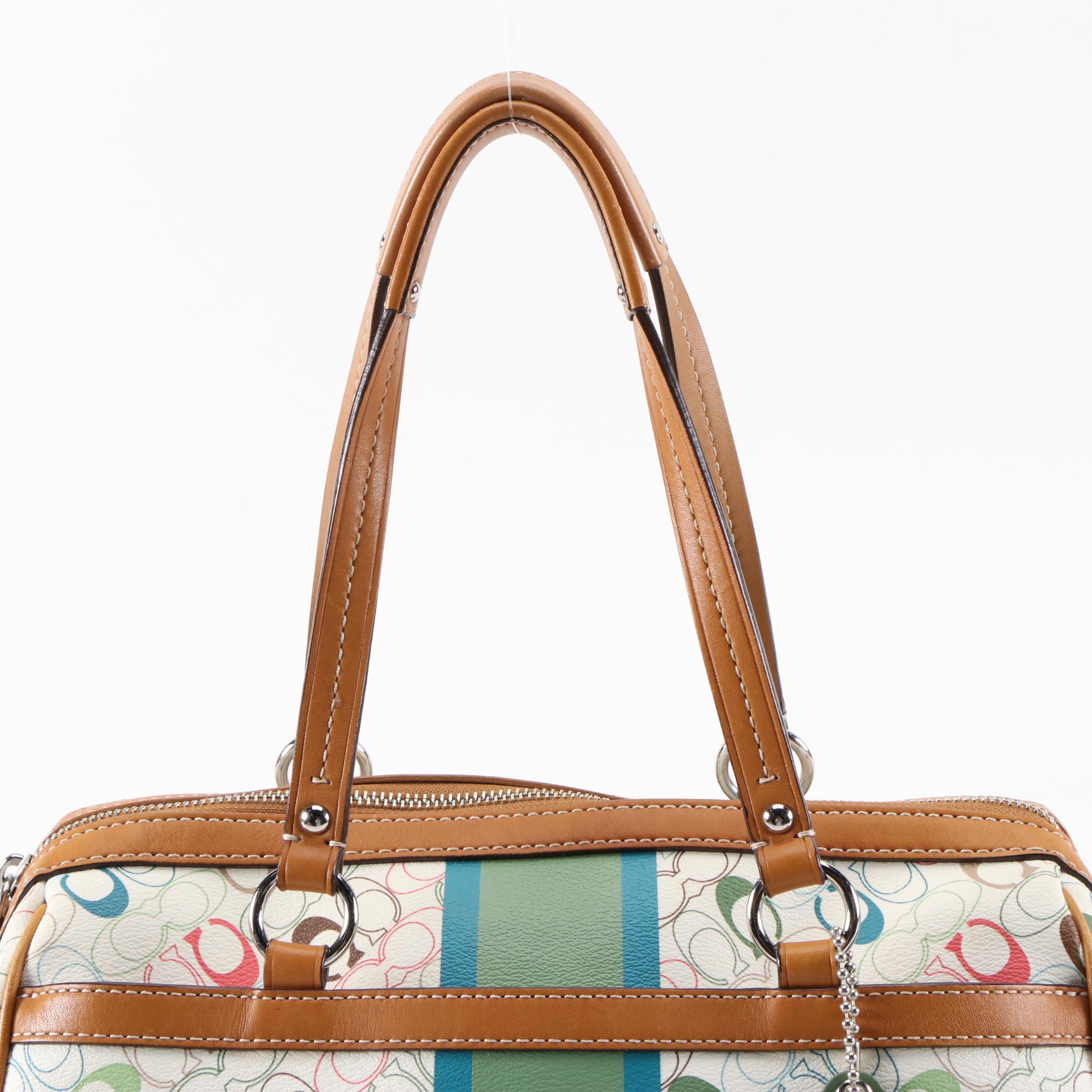 Coach Chelsea Heritage Stripe Multicolor Leather Satchel | EBTH