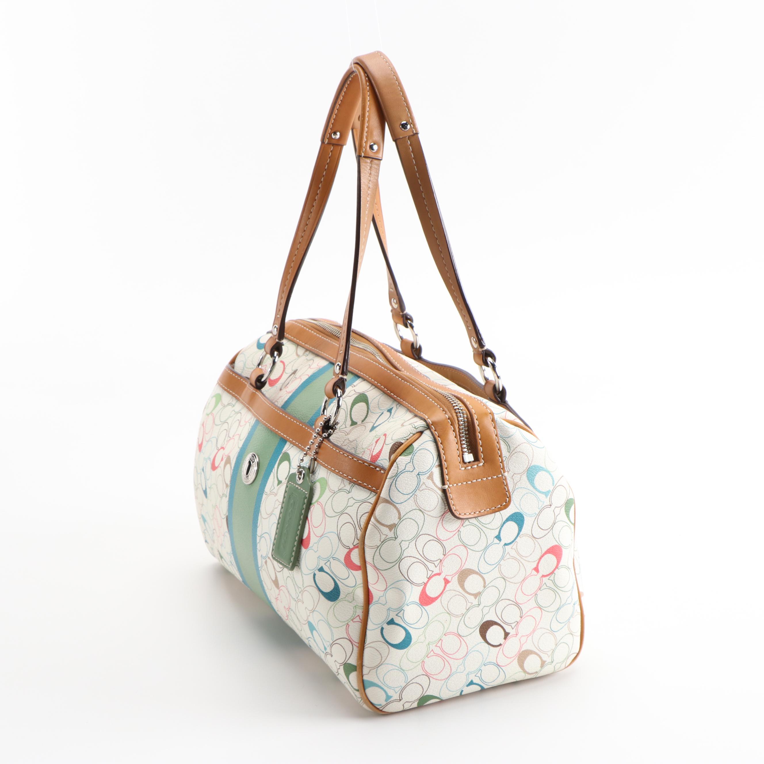 Coach Chelsea Heritage Stripe Multicolor Leather Satchel | EBTH