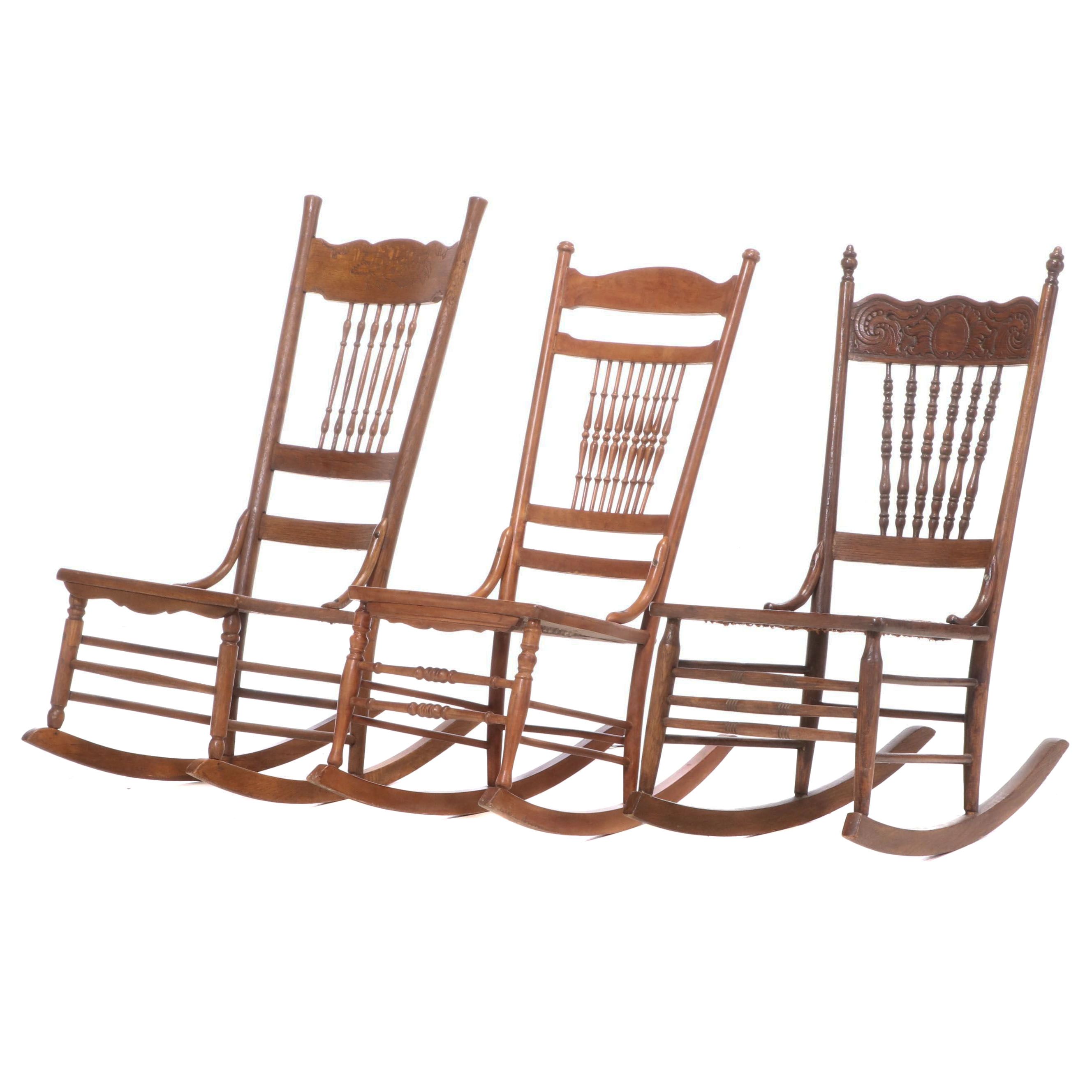 Three Late Victorian Rocking Chairs, Including Heywood Brothers ...