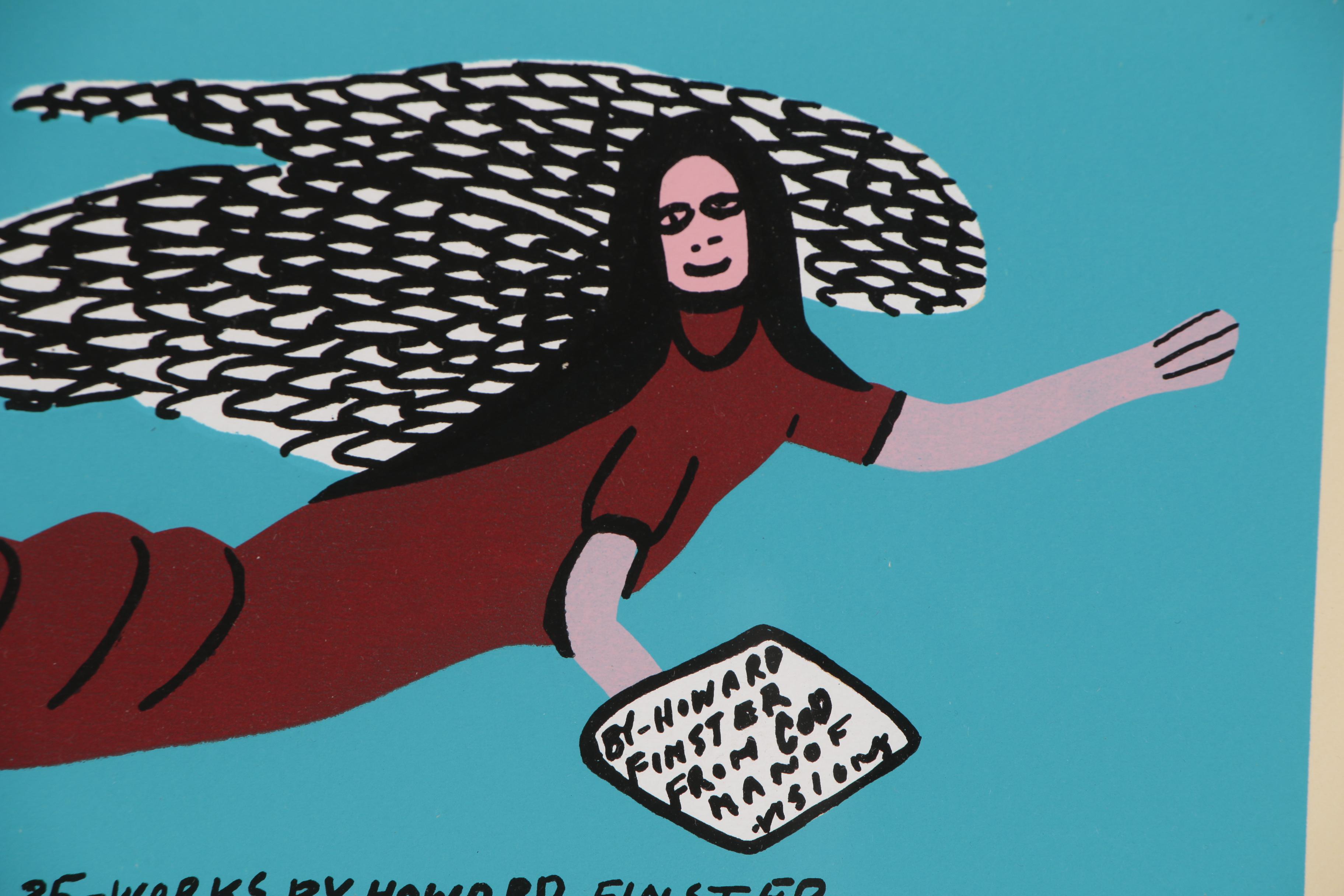 Howard Finster Serigraph of Angel | EBTH
