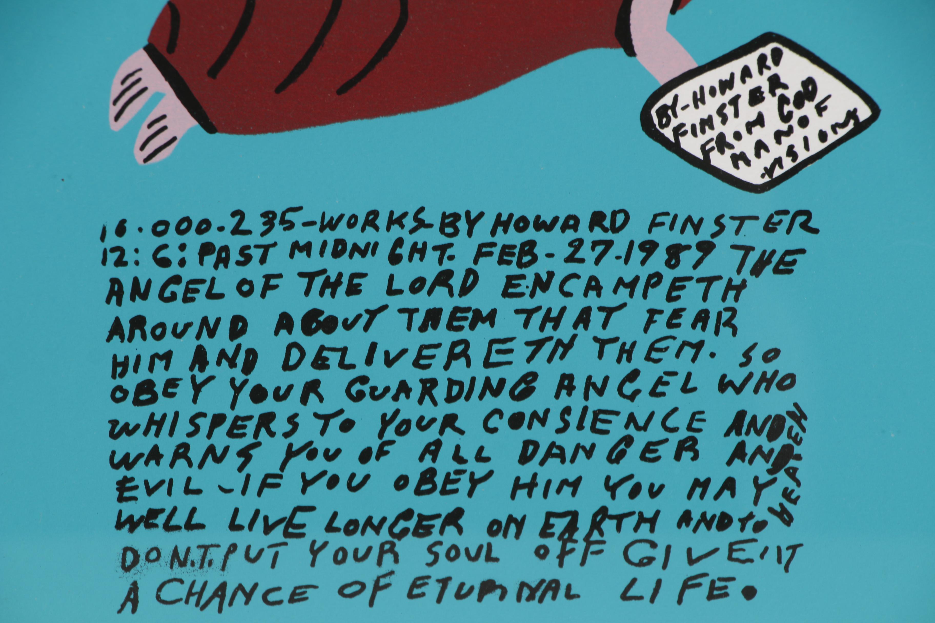 Howard Finster Serigraph of Angel | EBTH