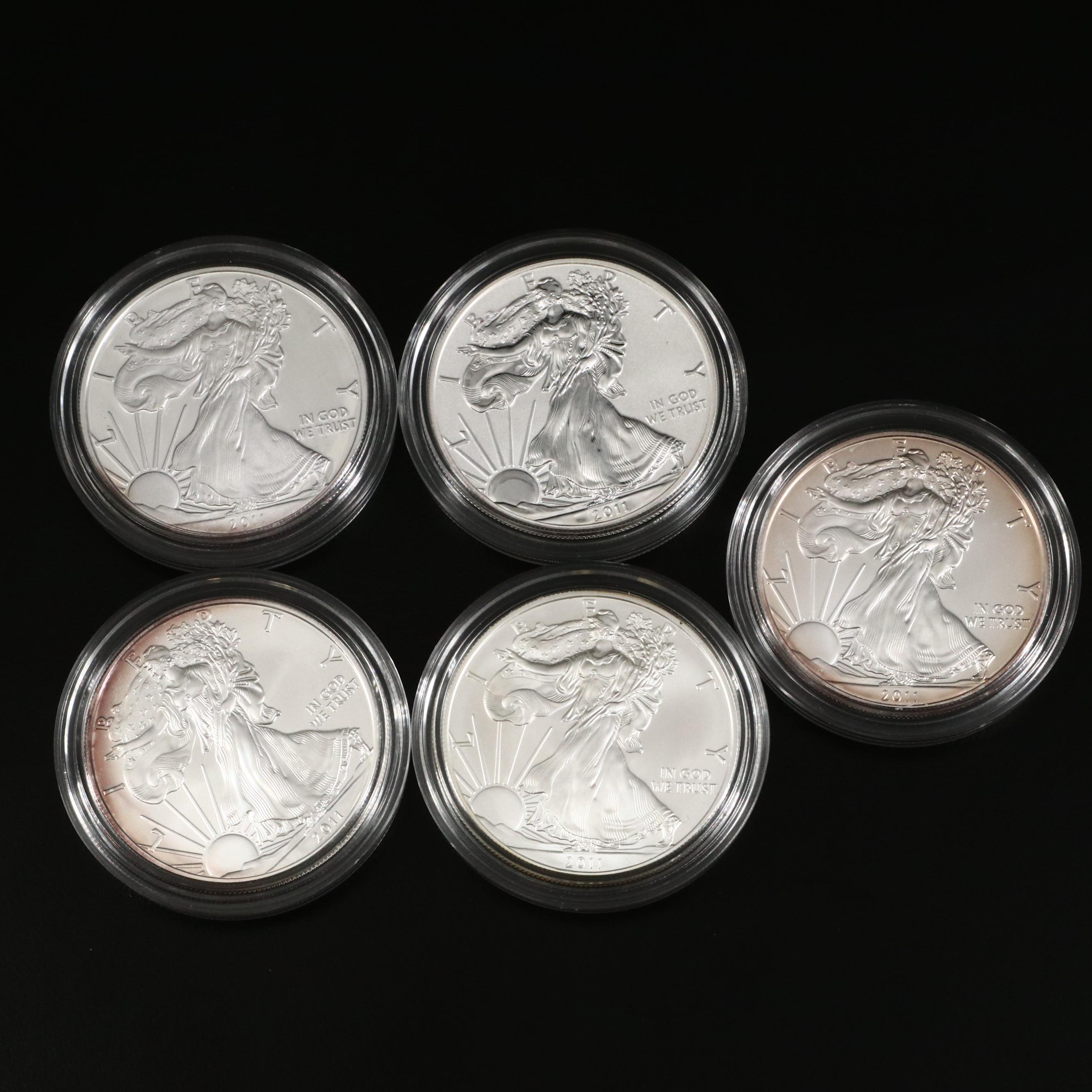 2011 U.S. Mint American Eagle 25th Anniversary Silver Five-Coin Set | EBTH