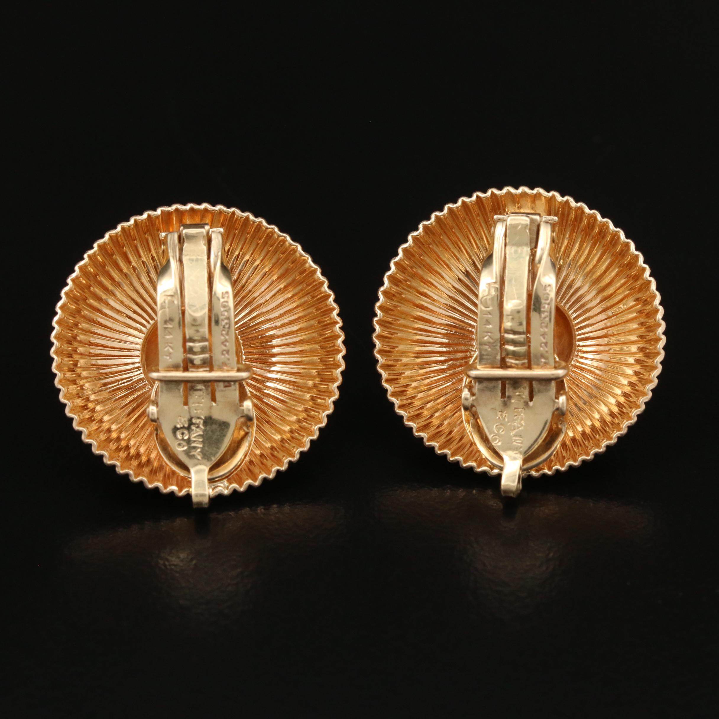 1950s George Schuler for Tiffany & Co 14K Button Clip-On Earrings | EBTH