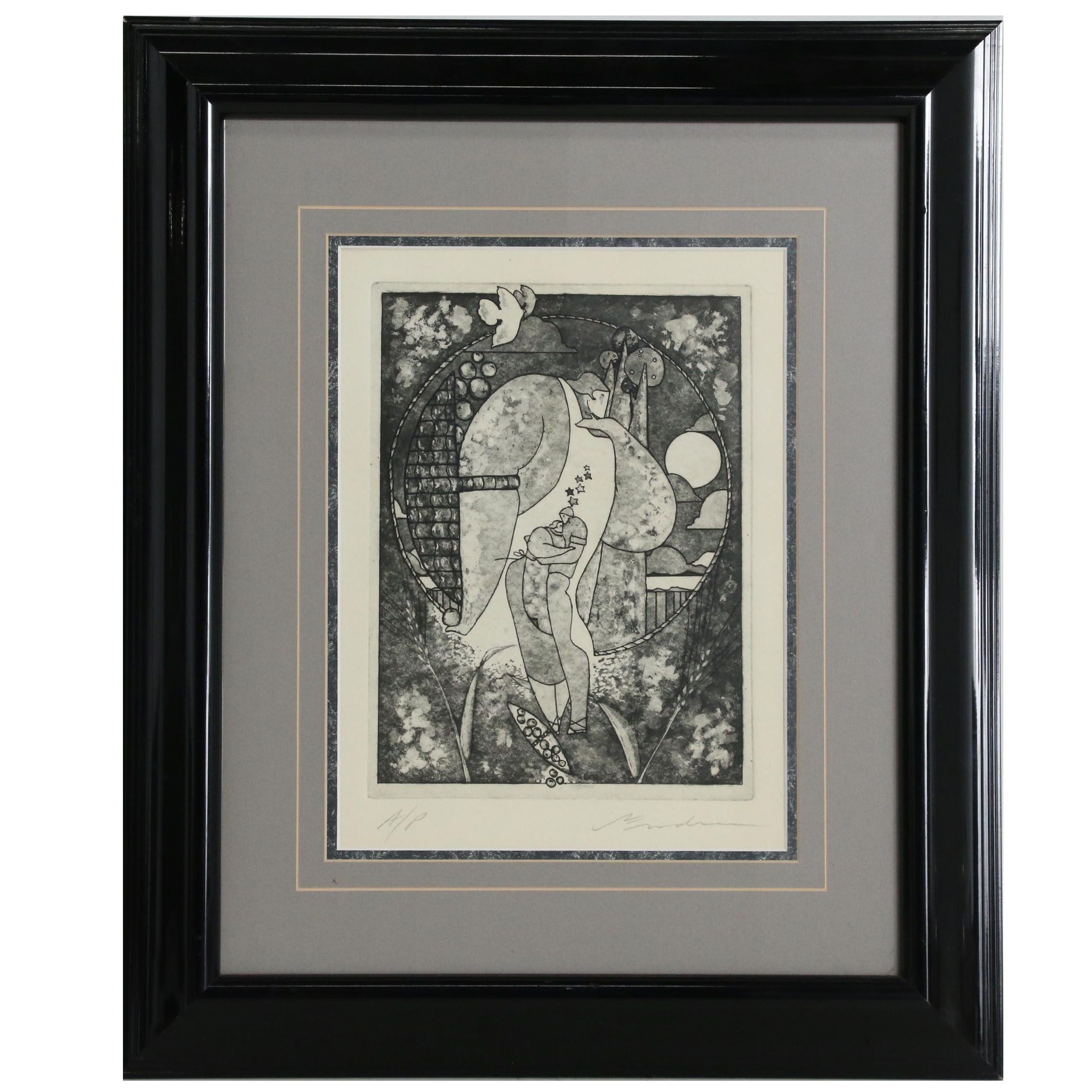 Modern Figural Etching with Aquatint, Late 20th Century | EBTH