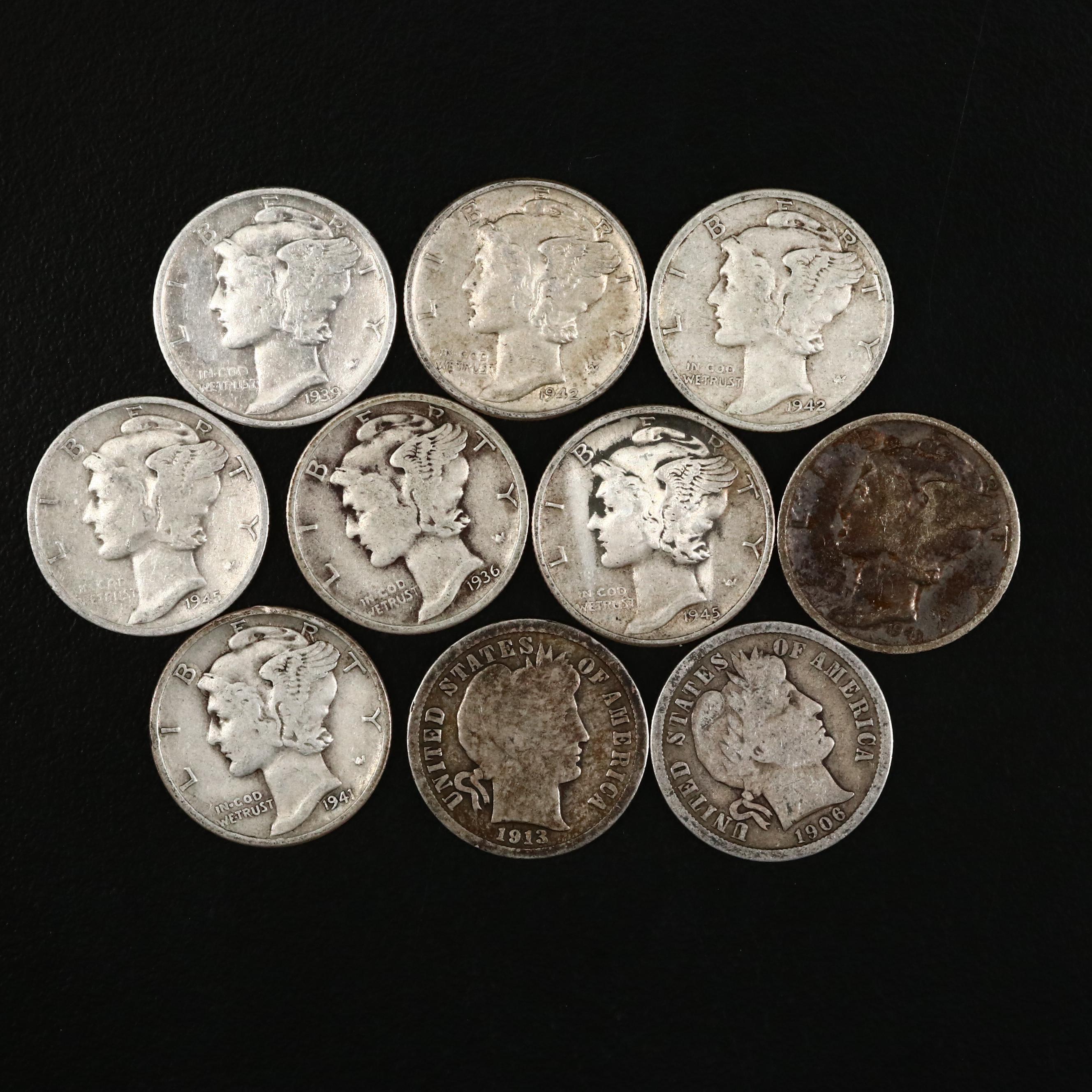 Ten Dollar Face Value Grouping of Antique to Vintage U.S. Silver Coins ...